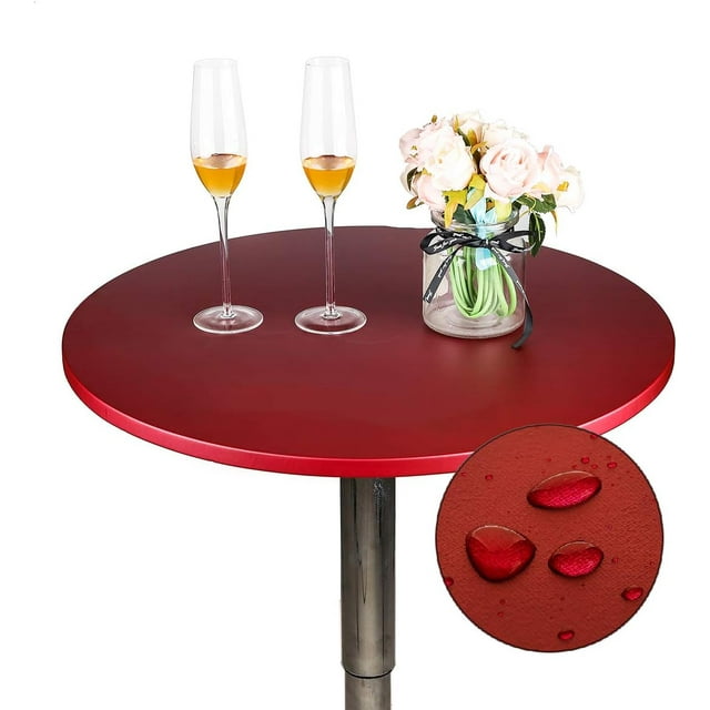 JISEN Cocktail Waterproof Round Table Topper Cap Polyester Fitted ...