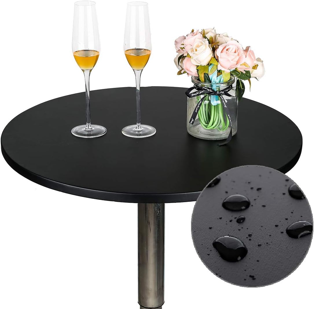 JISEN Cocktail Waterproof Round Table Topper Cap Polyester Fitted ...