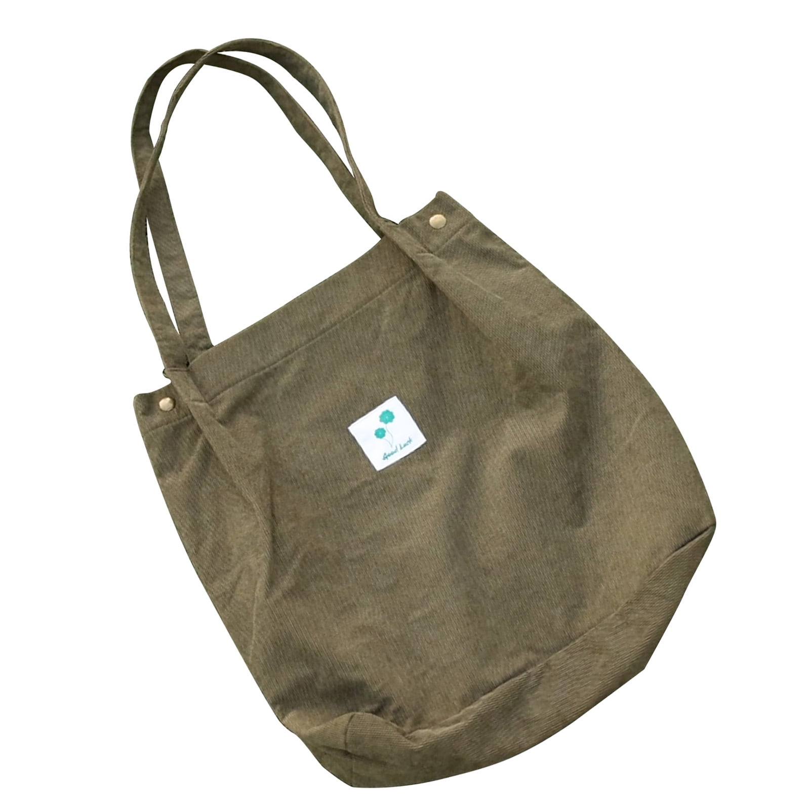 JISEN Corduroy Reinforced Strap Tote Bag, Army Green - Walmart.com