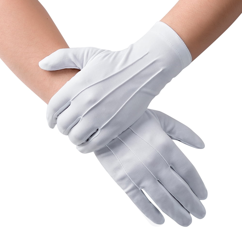 JISEN Men Nylon Cotton Gloves Police Formal Tuxedo Honor Guard Parade ...
