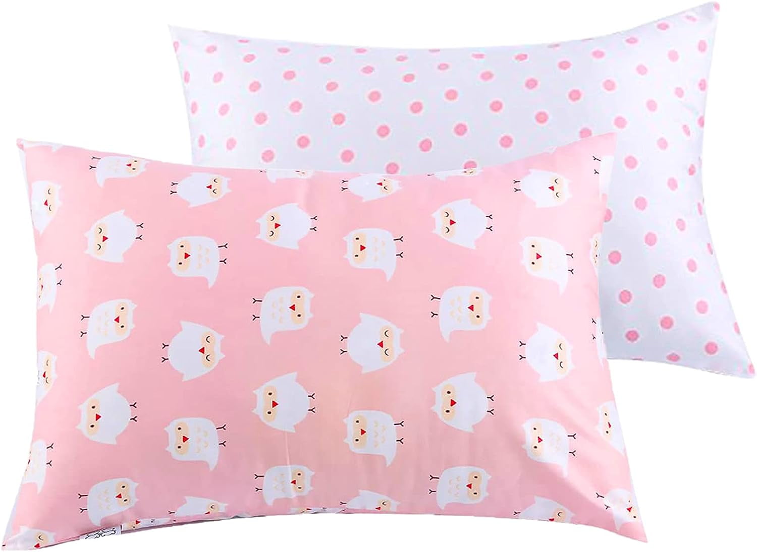 JISEN Toddler Pillowcases, Owl/Dot Pillowcase for 13x18" 12x16" Pillow ...