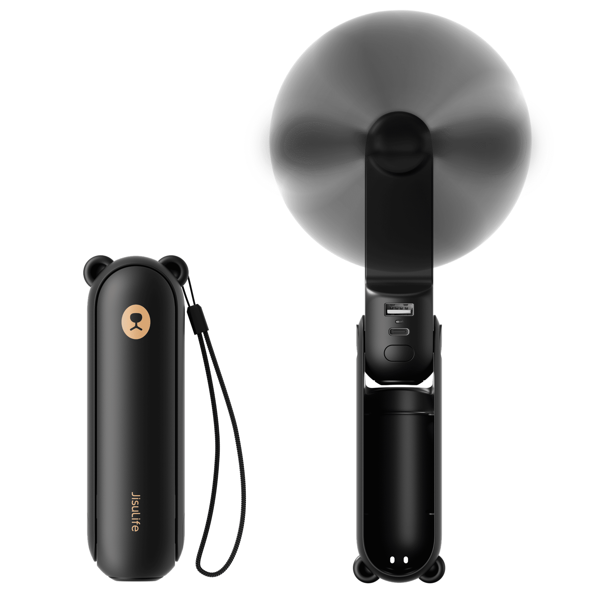 JISULIFE Handheld Mini Fan, 3 in 1 Portable Fan with Power Bank ...