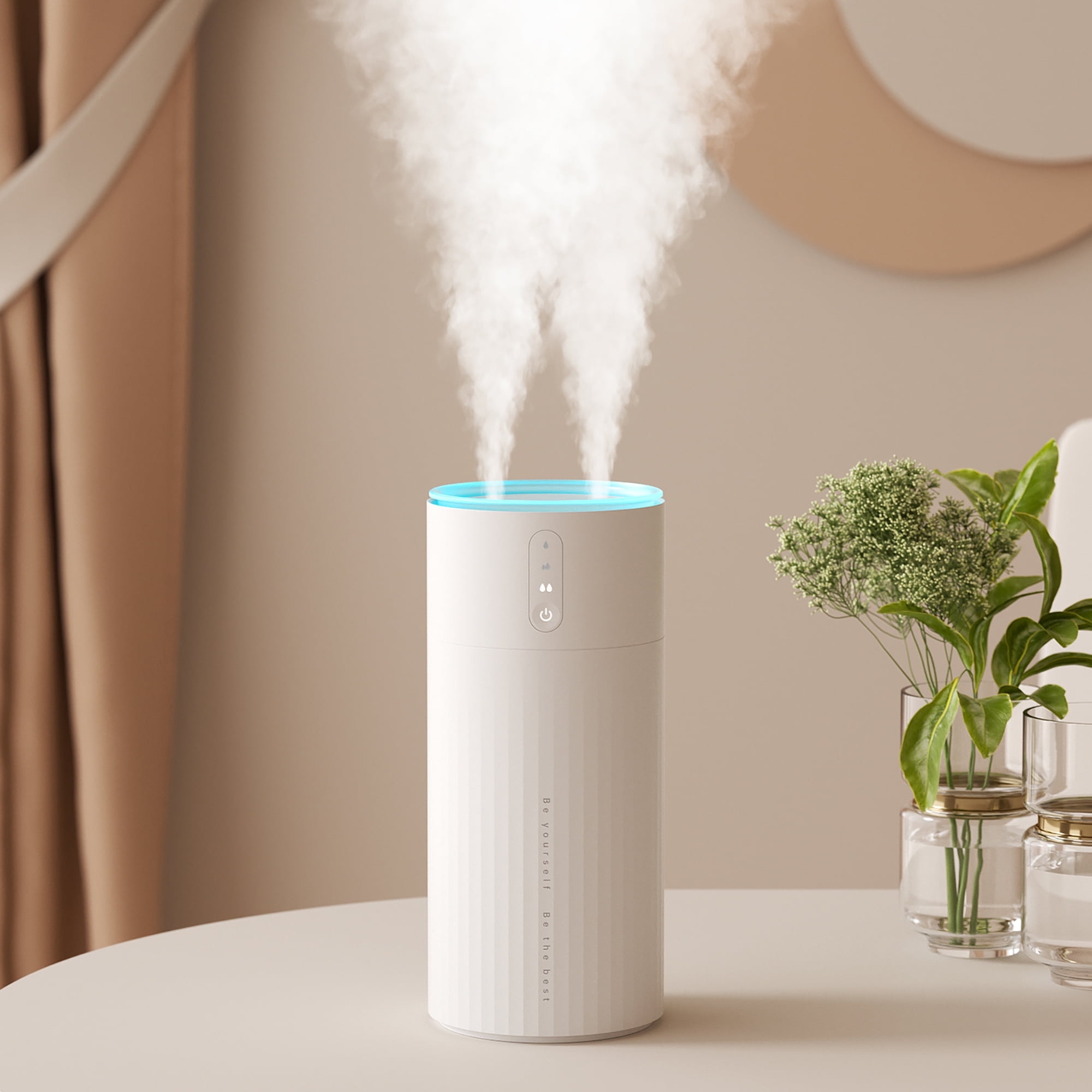 JISULIFE Humidifiers for Bedroom, Dual Mist Ports 3 Speeds Small ...