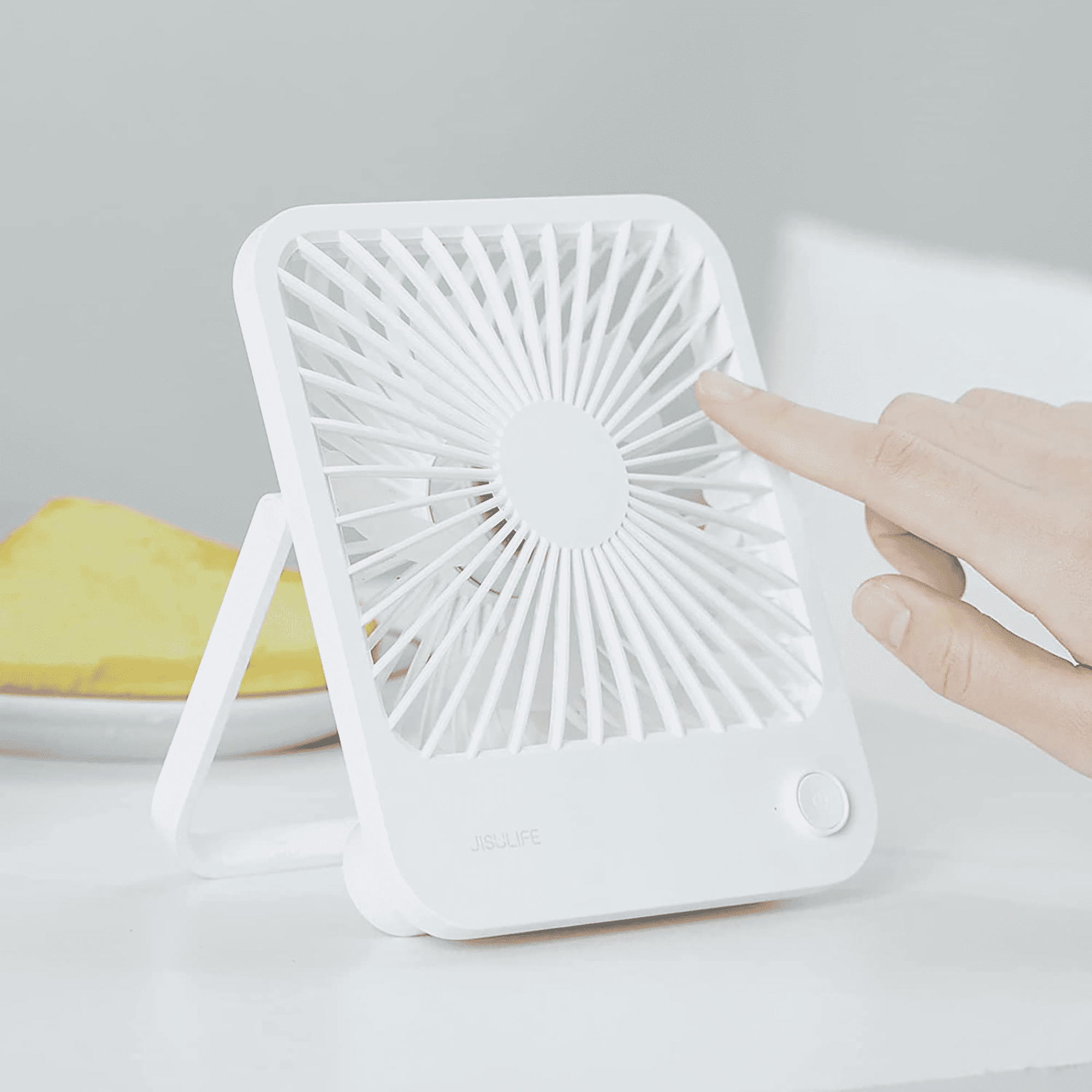 JISULIFE Portable Desk Fan, 4-Speed, Foldable, Rechargeable - Walmart.com