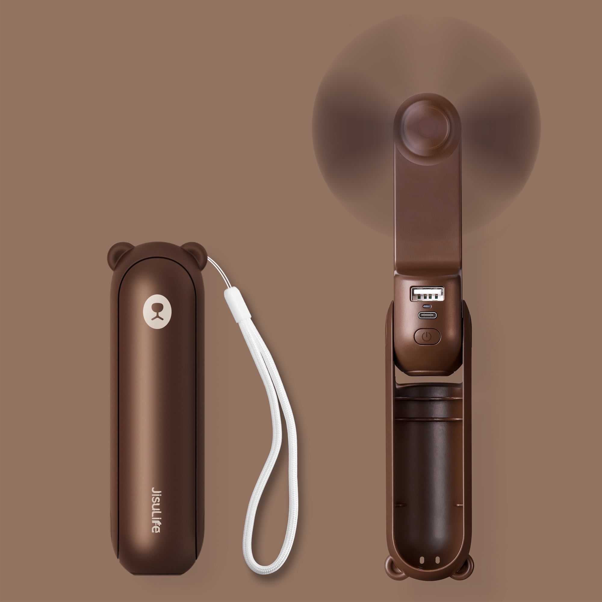 JISULIFE 3 in 1 Handheld Mini Fan with Power Bank, Flashlight, USB ...