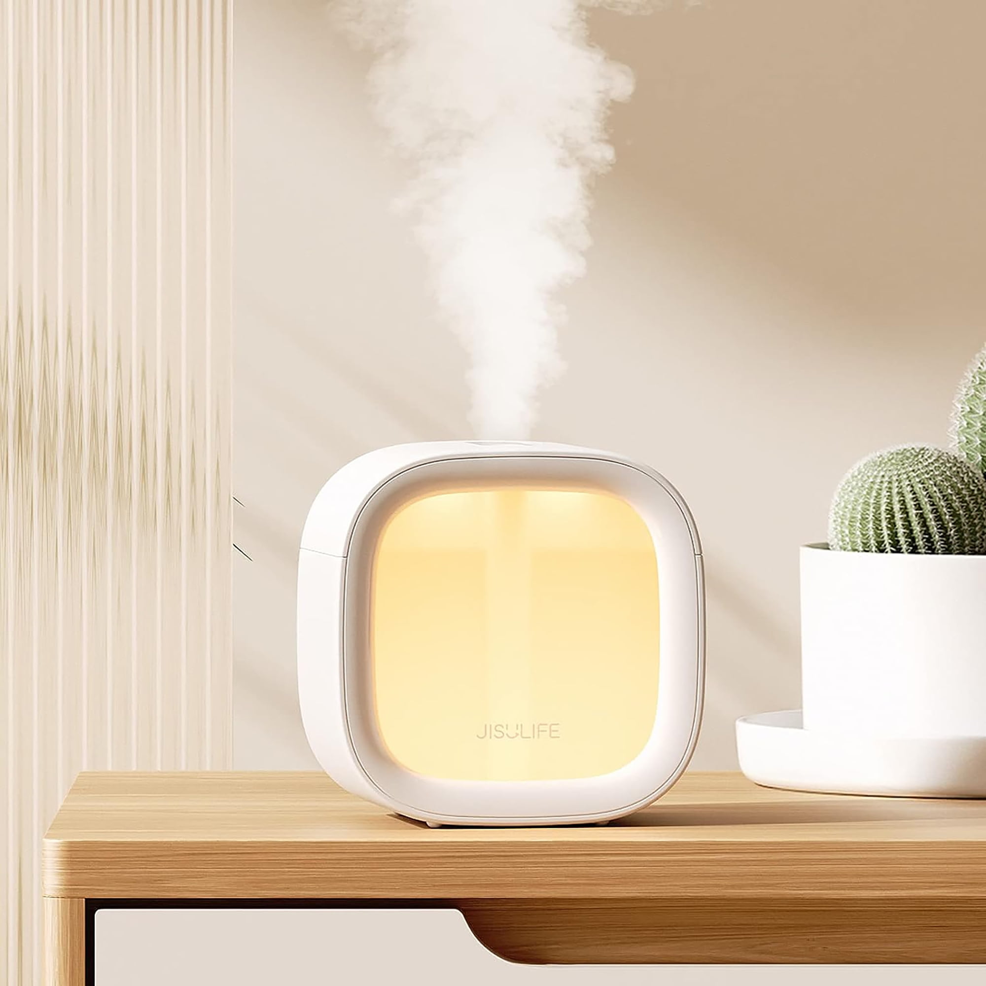 JISULIFE Portable Mini Humidifier Rechargeable Night Light Small Humidifier for Bedroom 300ml Cool Mist Humidifiers for Baby Air humidifier for Plants Desktop Office Sleep Travel Walmart Business Supp...