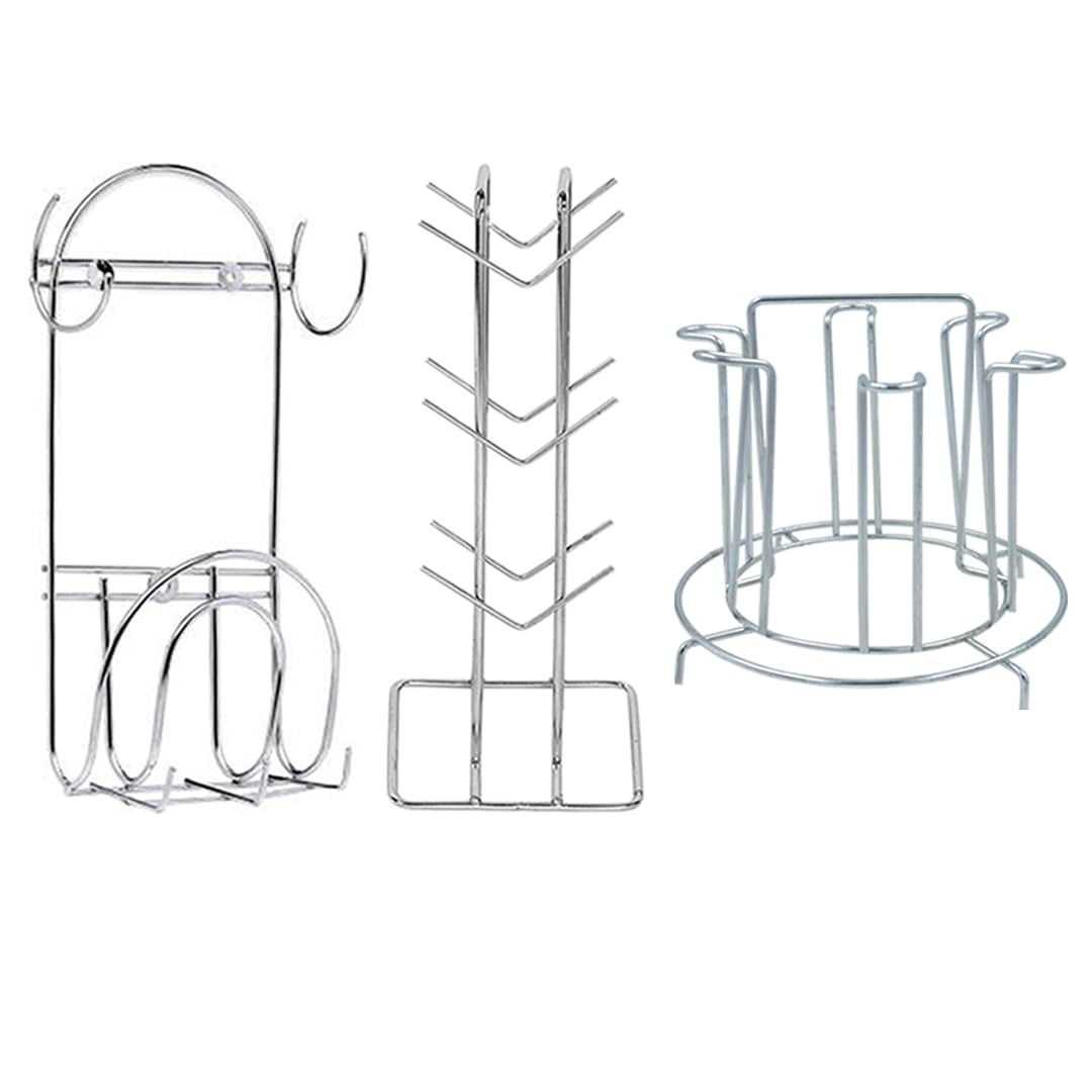 JISUN Stainless Steel Glass StandGlass Holder Wall Mounted Chakla Belan ...