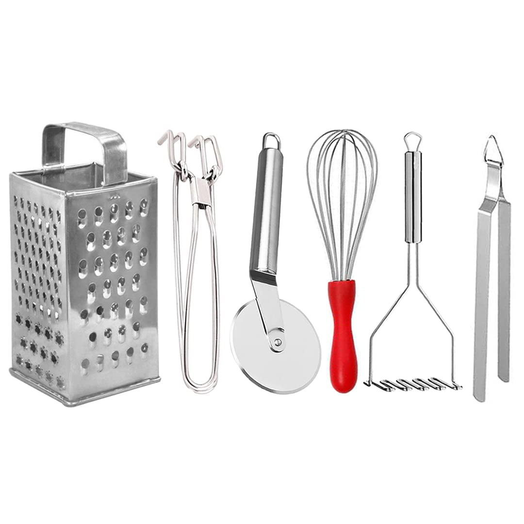 JISUN Stainless Steel Pizza CutterSlicer Egg Beater PakkadUtility Tong ...