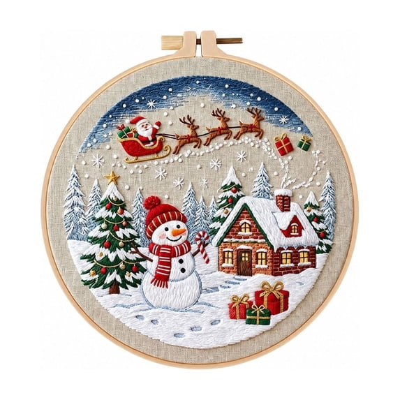 lzexuh DIY Christmas Embroidery Craft Kit for Holiday Home Decoration ...