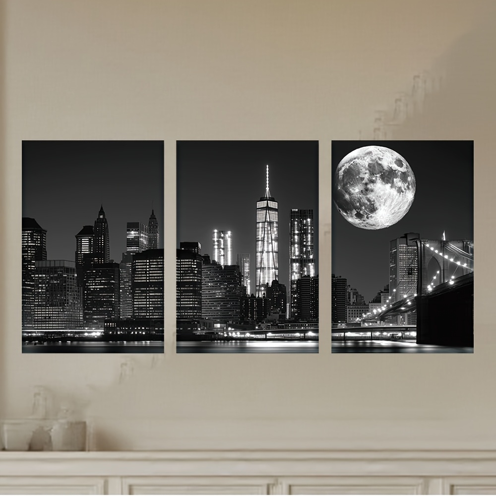 [JIT]3pcs/set, Canvas painting--Unframed, Modern black and white New ...