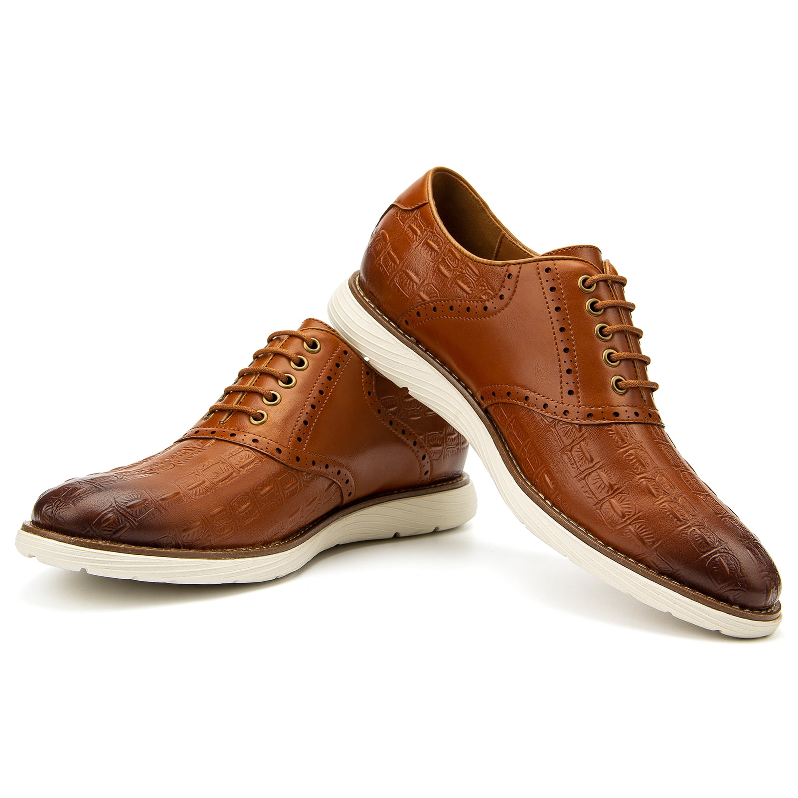 JITAI Men Oxford Shoes Fashion Classic Dress Shoes for Men Brown Size ...