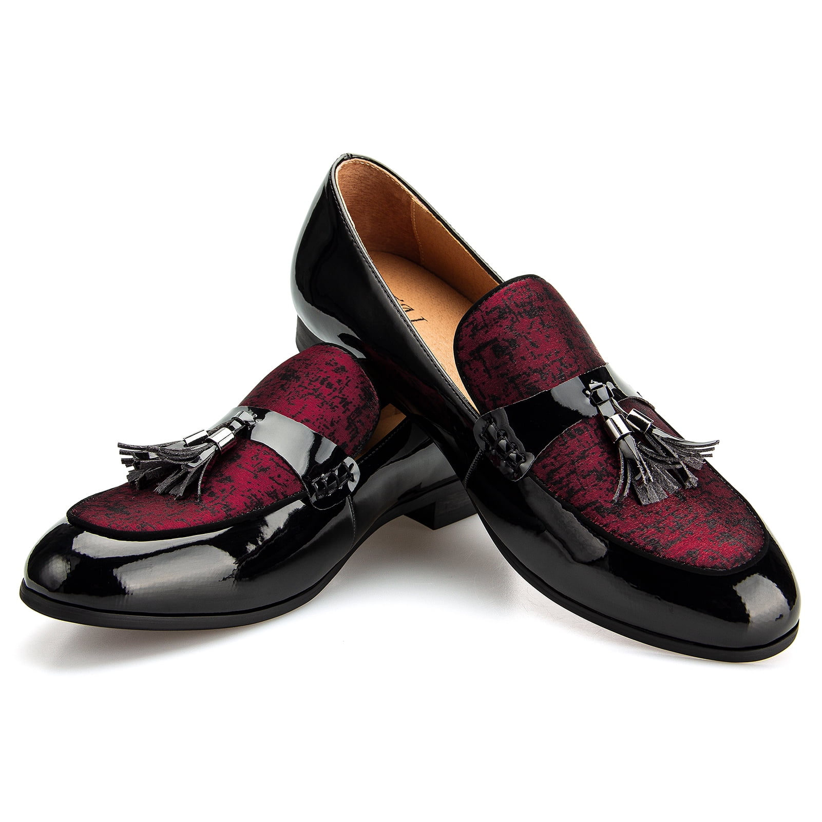 JITAI Men's Formal Dress Loafer Shoes, Slip-on Tassel, Black Size 11 ...