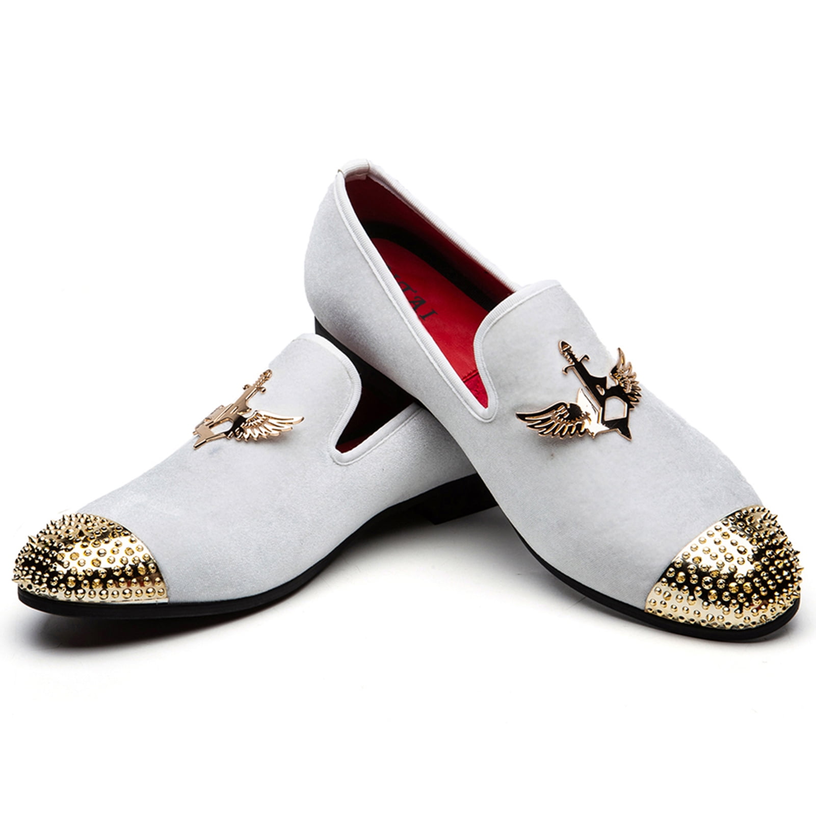 JITAI Men's Comfortable Leather Dress Shoes, Slip-on Tuxedo Loafers ...