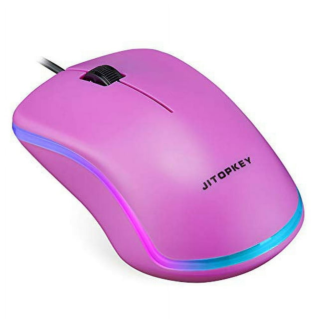 JITOPKEY USB Wired Mouse, Rainbow Lights Optical Corded Computer Mouse ...