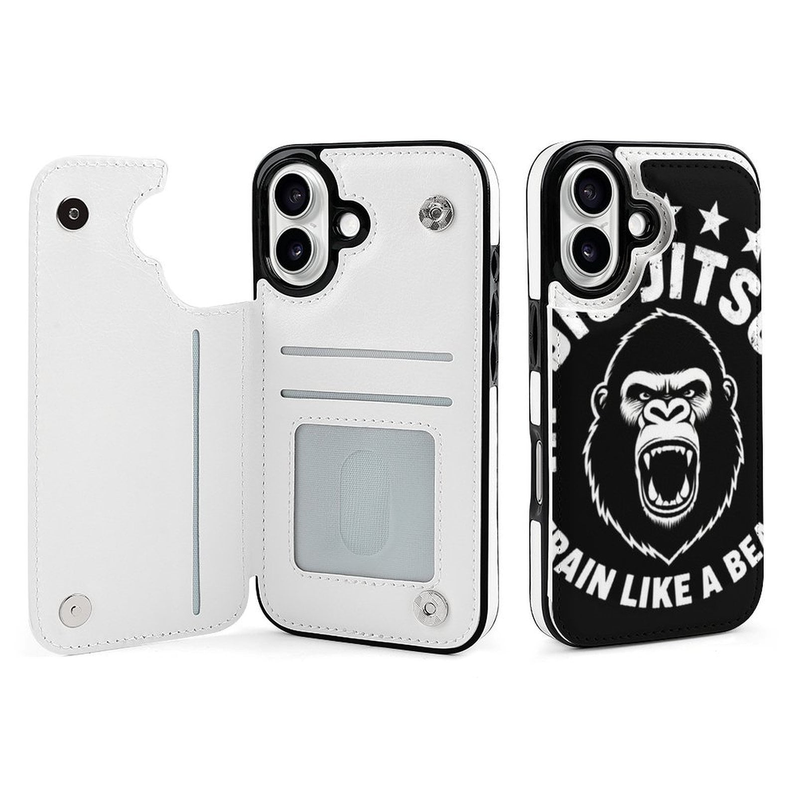 JIU JITSU - TRAIN LIKE A BEAST-1 Leather Wallet Case for iPhone 15 14 ...