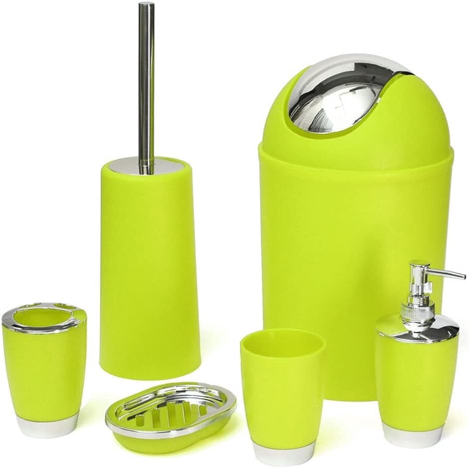 JIUCHEN Set 6 Pieces Bathroom Accessories Set, Bathroom Set Lotion ...