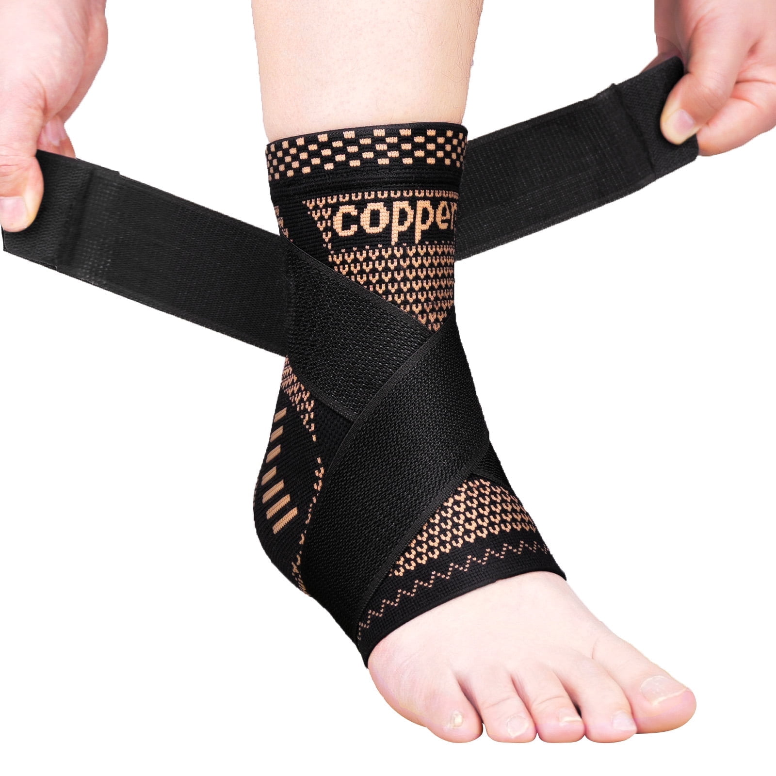 JIUFENTIAN Copper Ankle Brace Ankle Wraps for Sprain Compression Heel ...