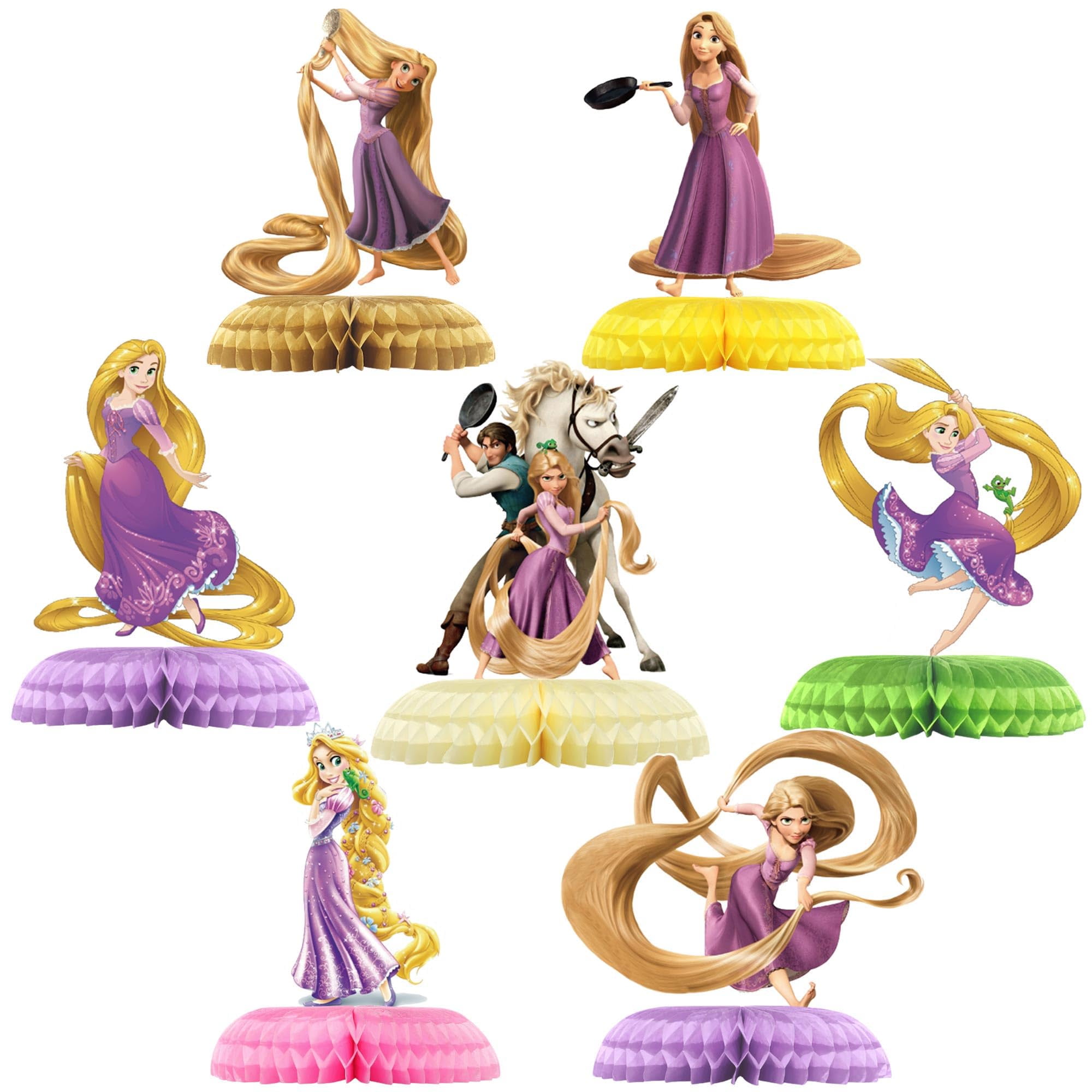 JIUJHO Rapunzel Birthday Party Decorations, 7Pcs Tangled Theme Party ...