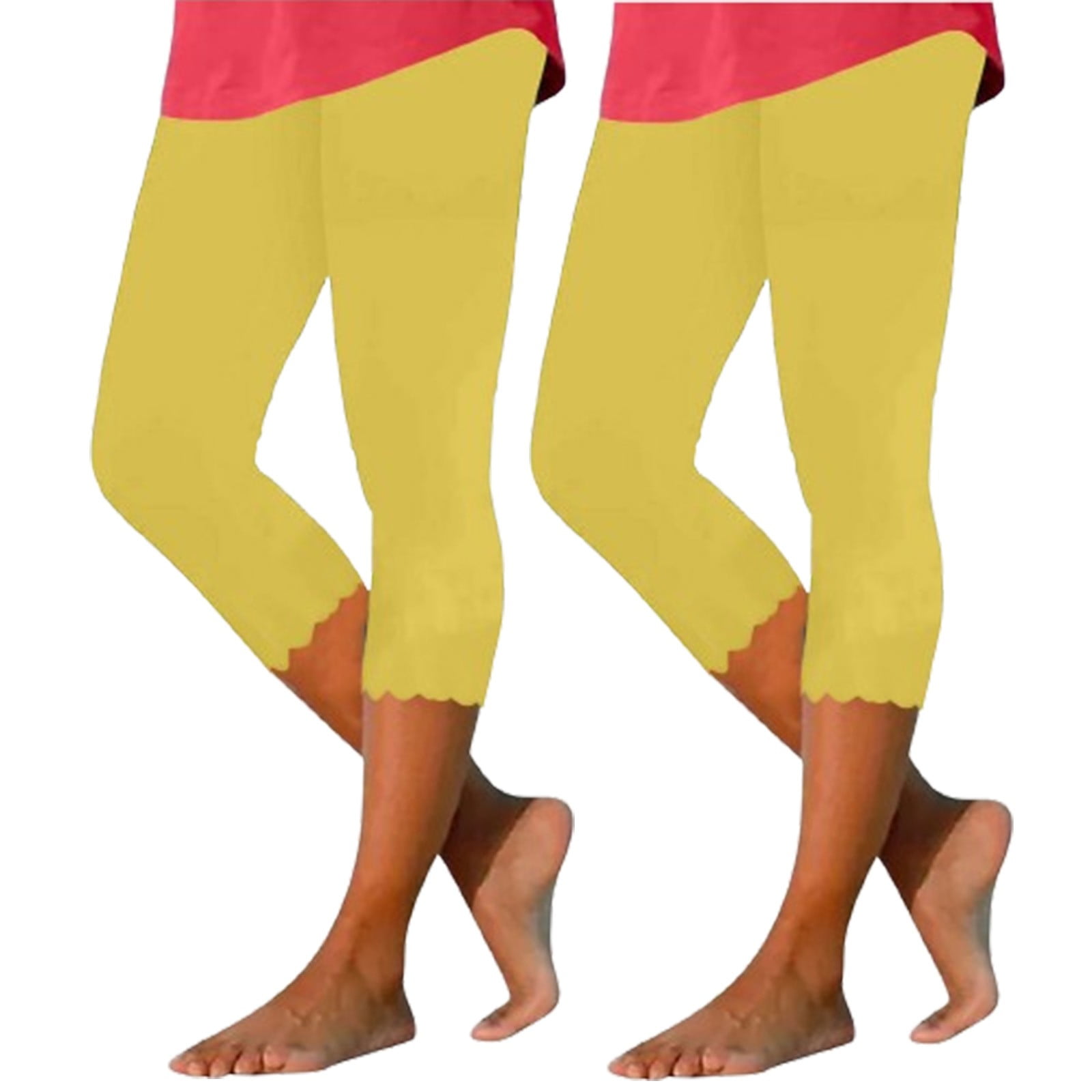 JIUKE 2 Piece Capri Leggings for Women Belly Control High Waisted Workout Yoga Stretch Tight ...