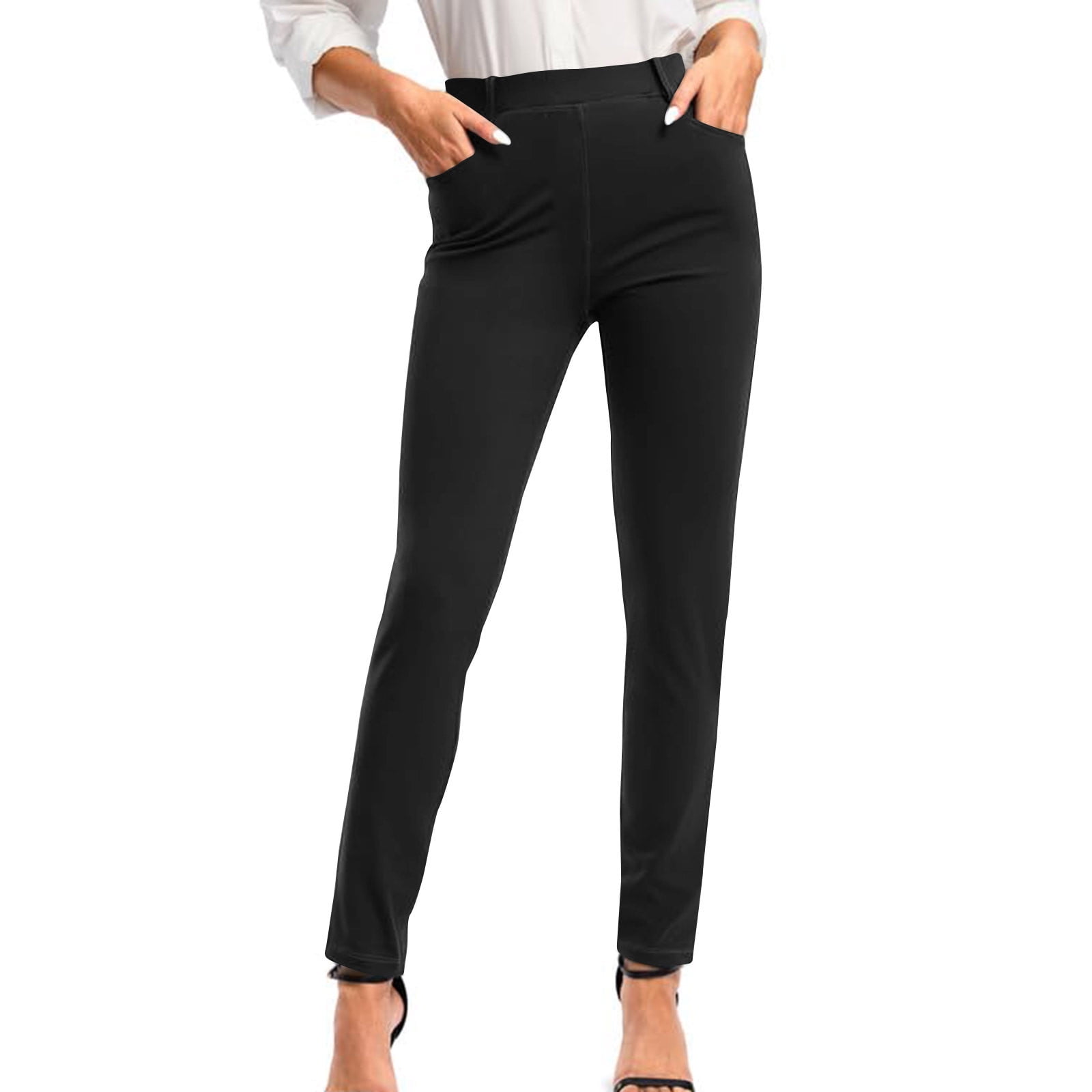 JIUKE Dress Pants for Women Elastic High Wasited Business Casual Pants Stretchy Slim Work Office ...
