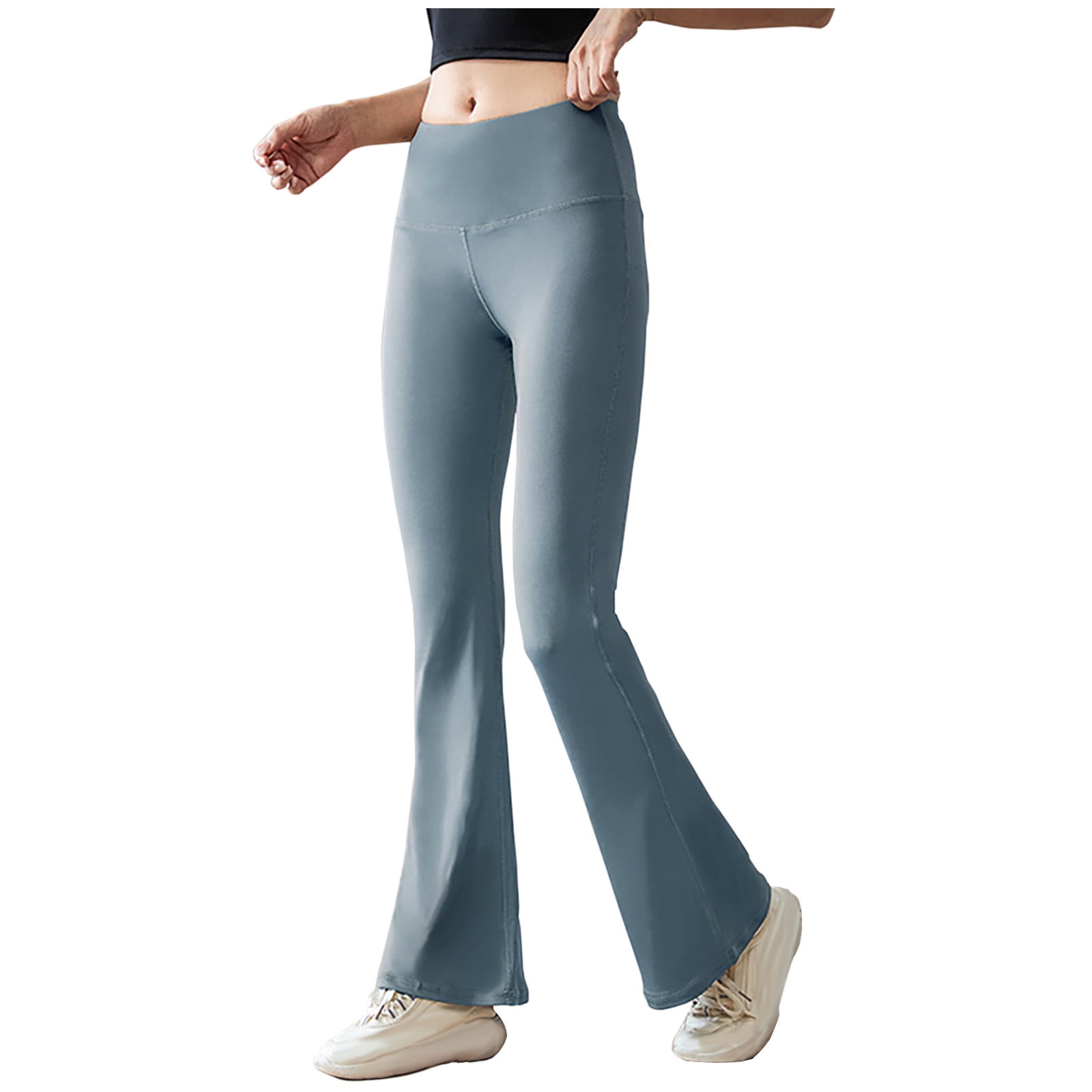 JIUKE Flared Leggings for Women Belly Control High Waisted Bell Bottoms ...