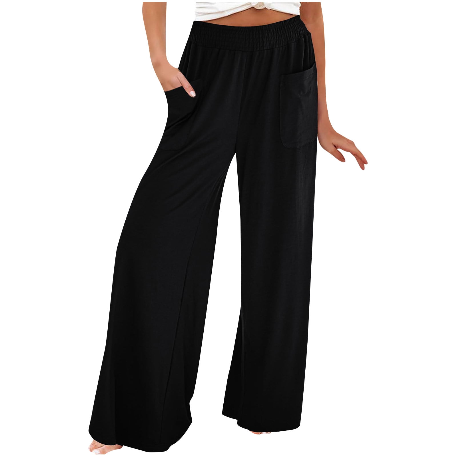 JIUKE Flared Pants for Women Wide Leg High Waisted Lightweight Summer ...