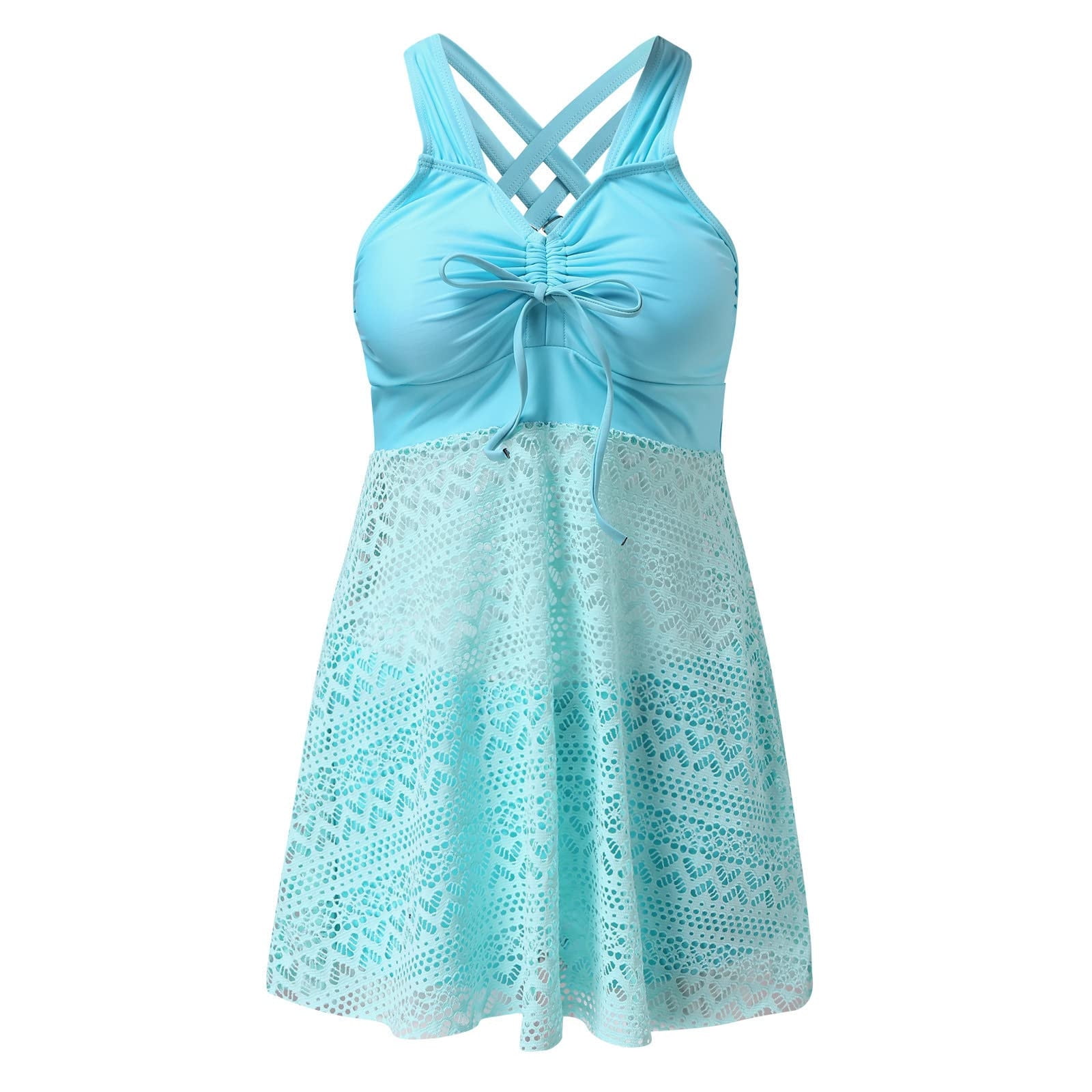 JIUKE High Waisted Tankini Swimdress, Modest Separate Swimsuit Set for ...