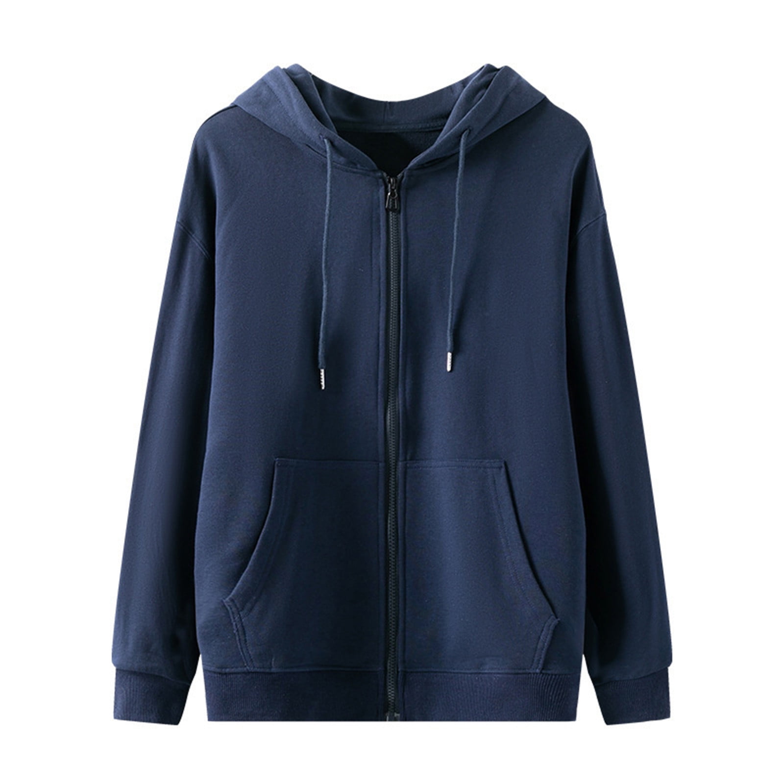 JIUKE Hoodies for Men Zip up Jackets Casual Long Sleeve Solidcolor ...