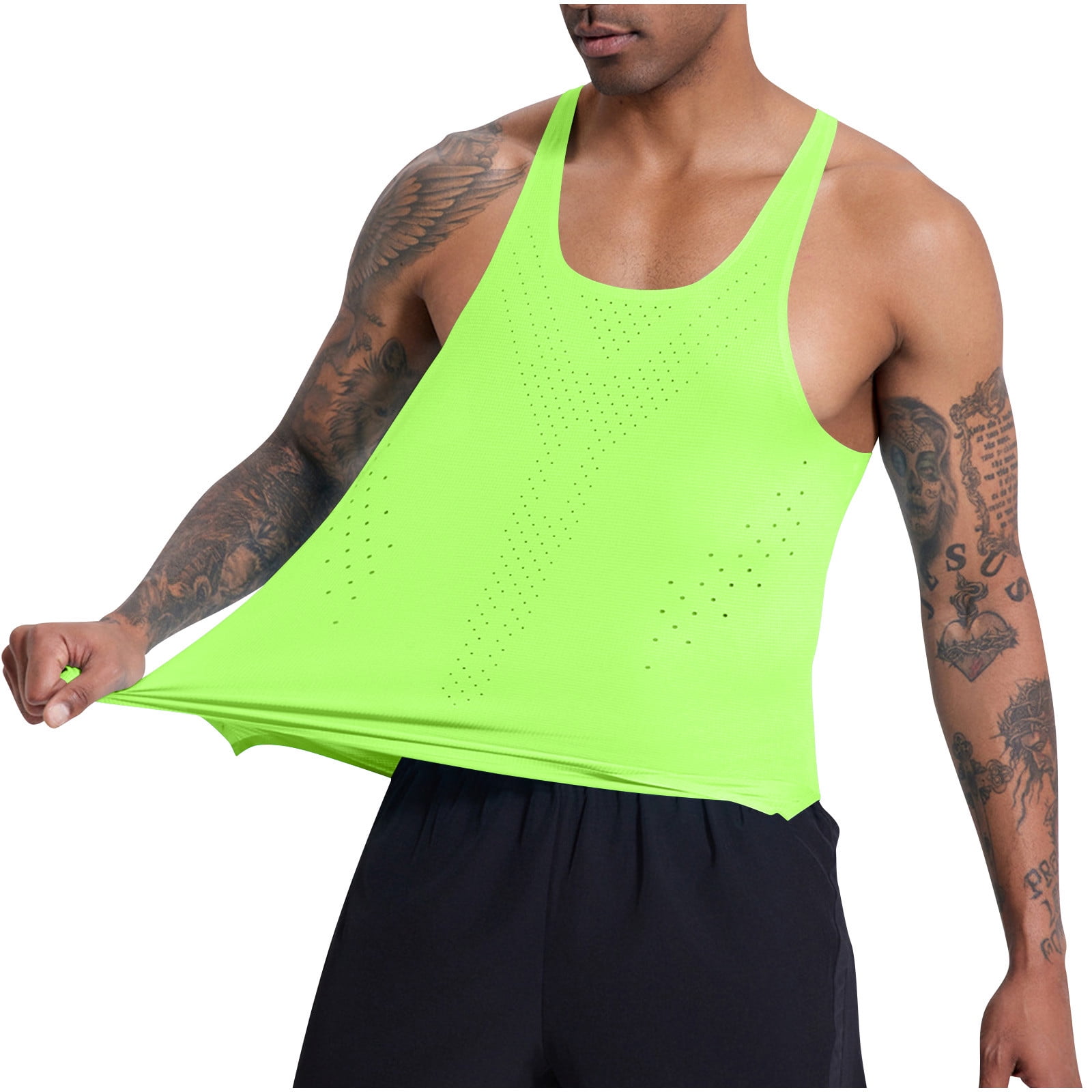 JIUKE Mens Workout Tank Tops Sleeveless Lightweight Quick Dry Running ...