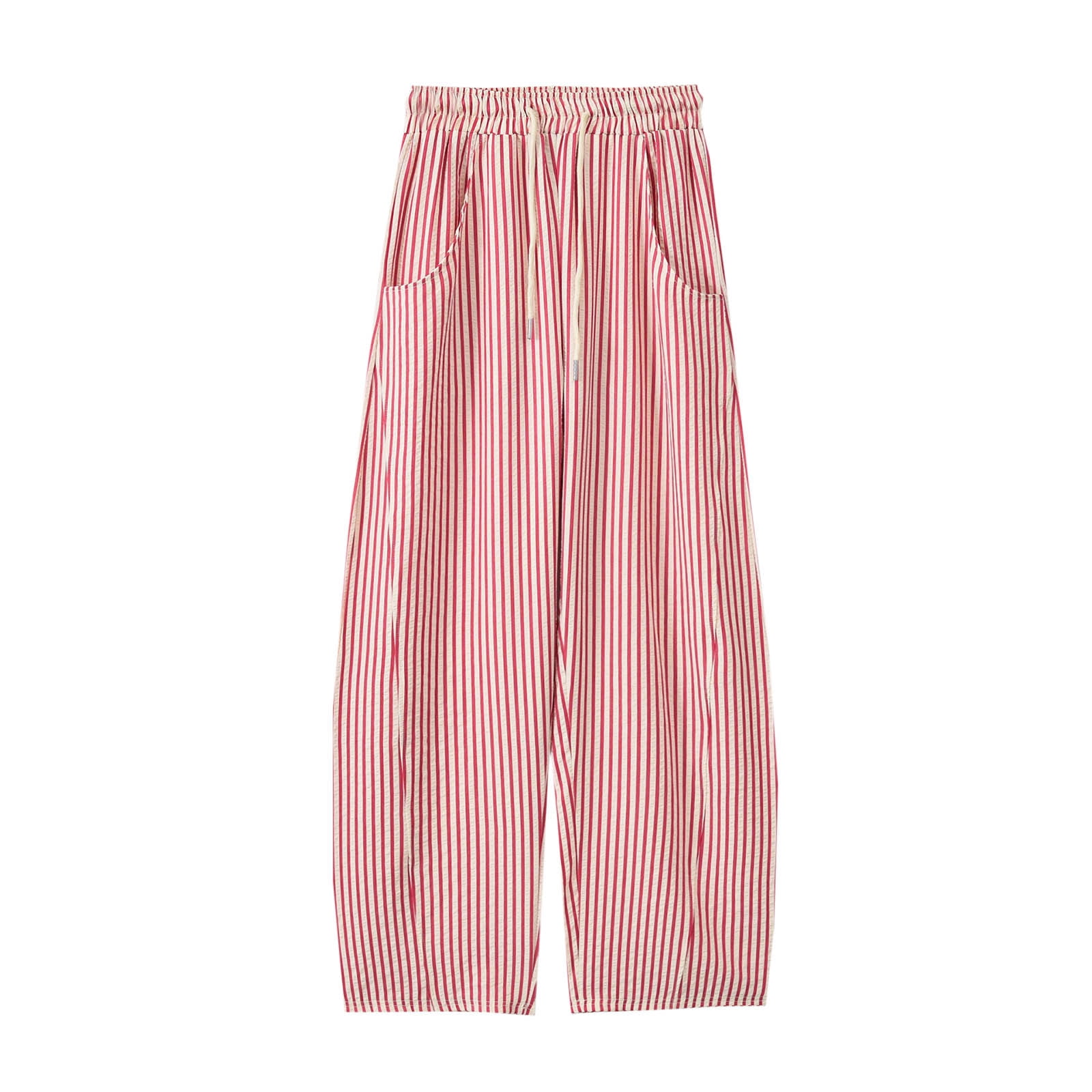 JIUKE Pajama Pants for Women Striped High Waisted Drawstring Lounge Pj ...