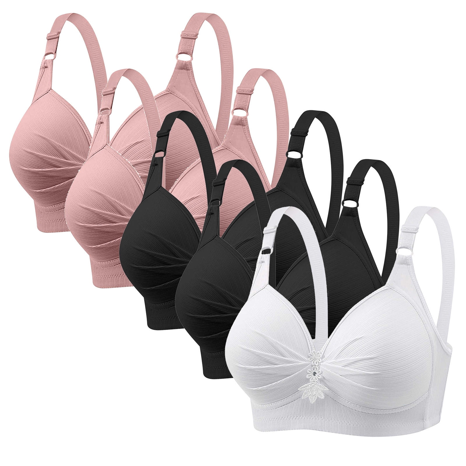JIUKE Plus Size Bras for Women Wireless Full Coverage Bralettes Comfy ...