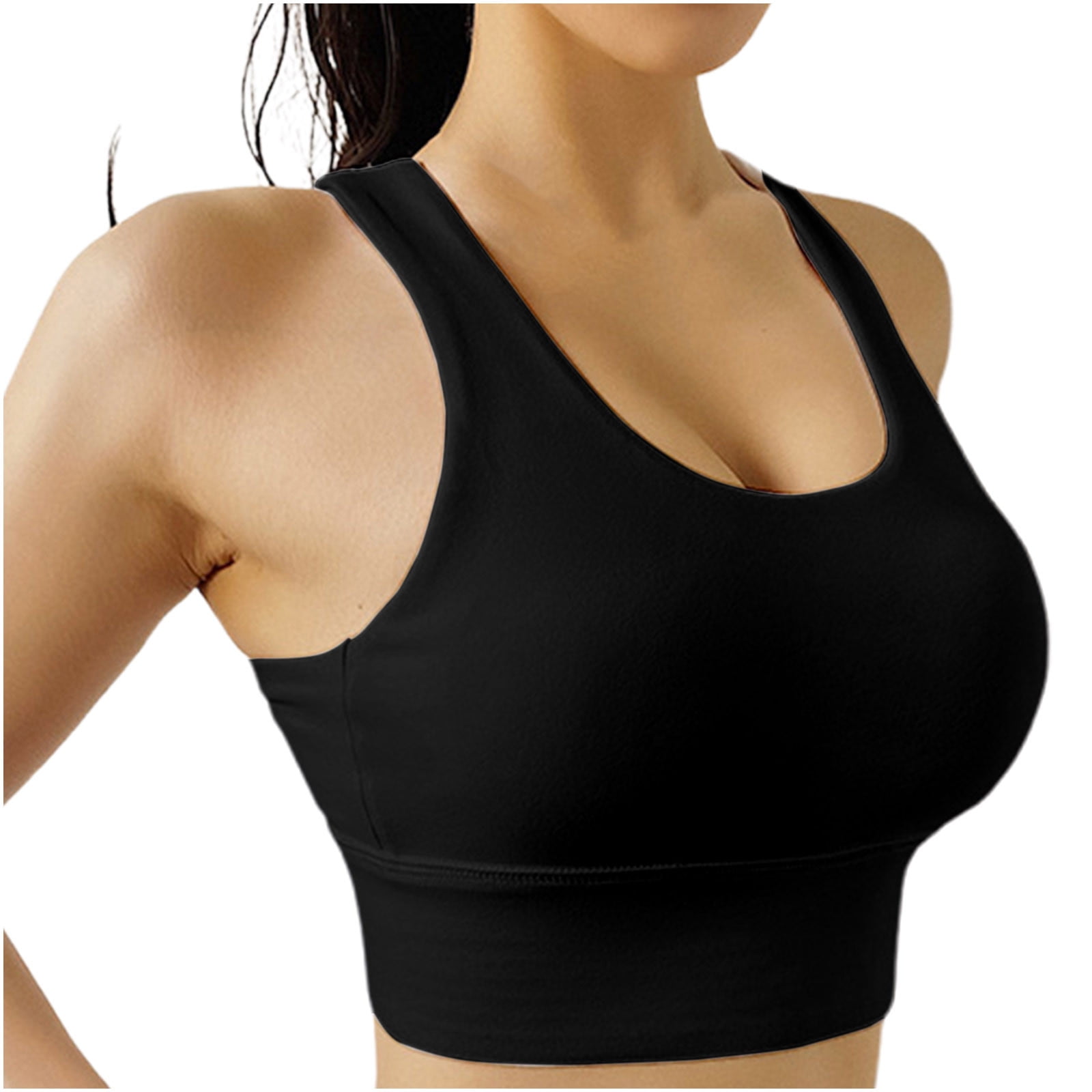 JIUKE Sports Bras for Women Wireless Supportive Seamless Quick Drying Workout Crop Tank Tops ...
