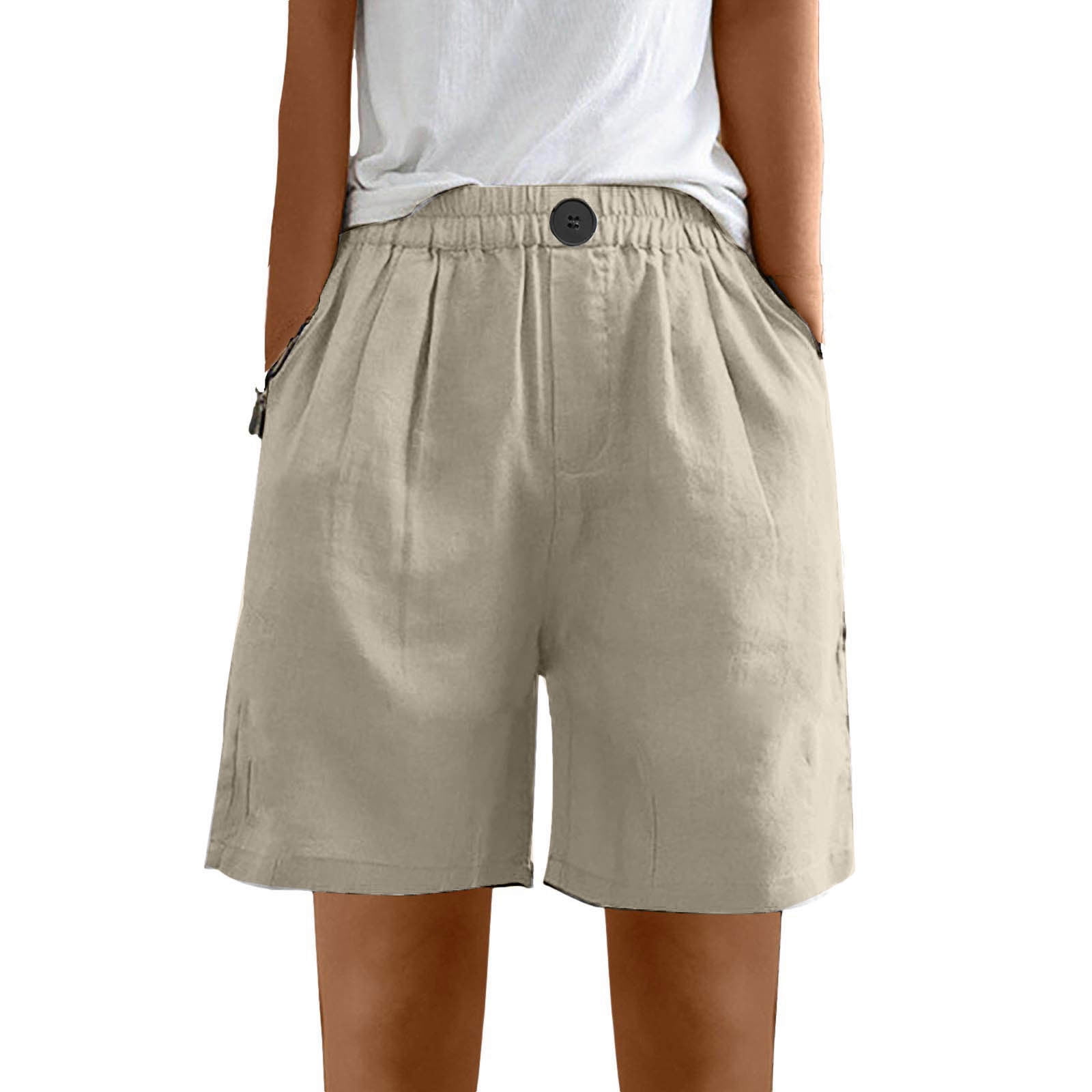 JIUKE Womens Wide Leg Shorts Summer Elastic High Waisted Casual Loose ...