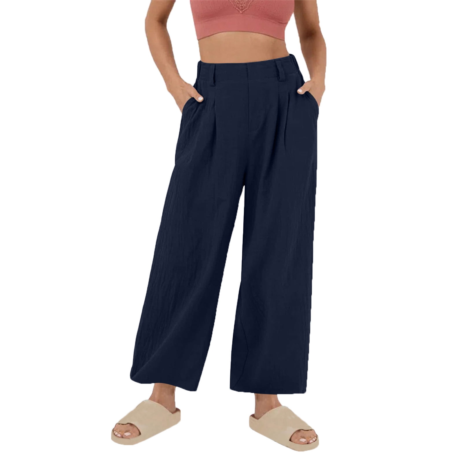JIUKE Womens Wide Leg Dress Pants High Waisted Work Pants Office ...