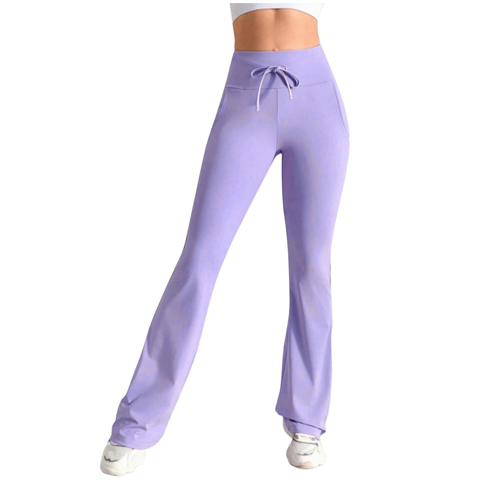 JIUKE Yoga Pants for Women High Waisted Belly Control Flared-Leg Slim ...