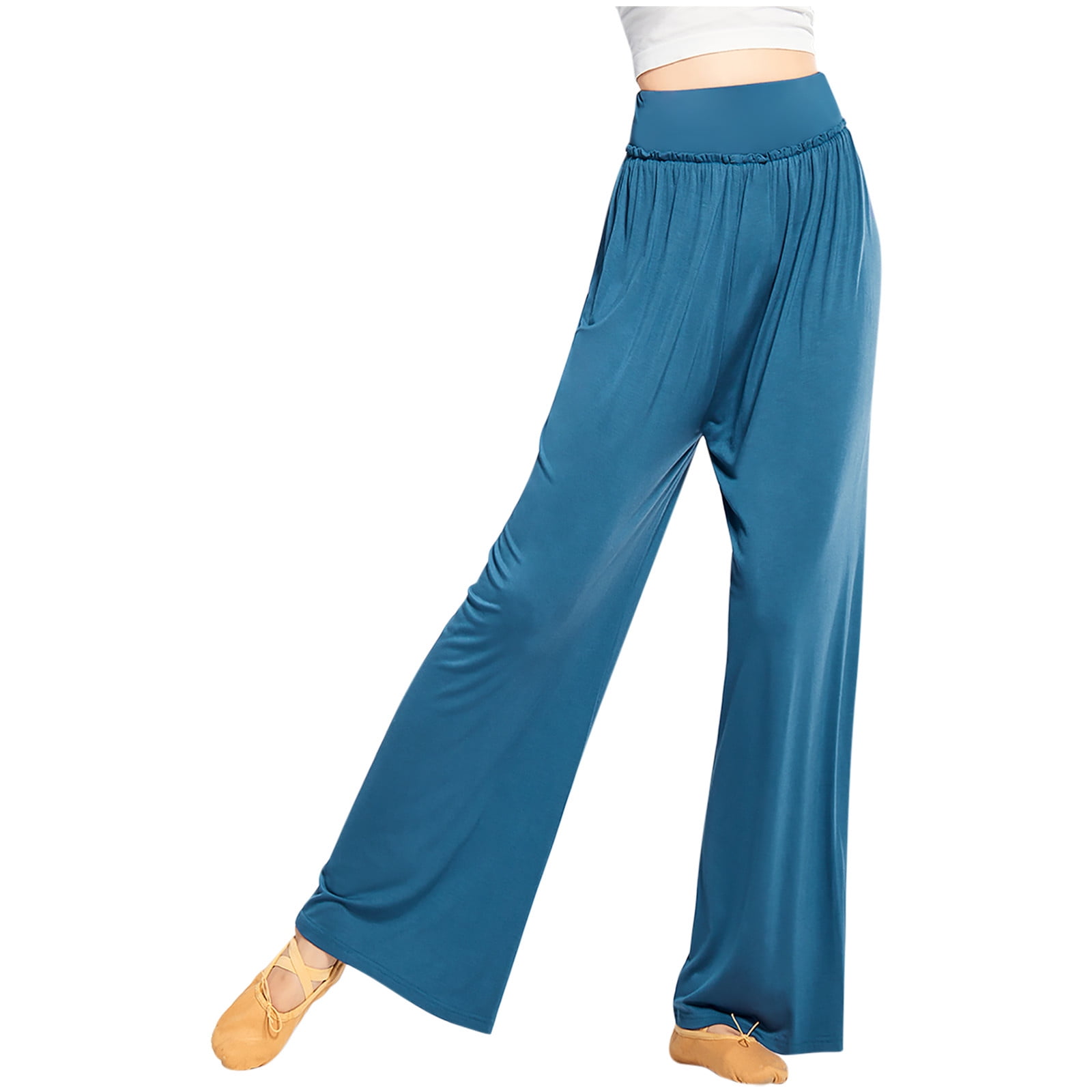 JIUKE Yoga Pants for Women High Waisted Wide Leg Workout Running Casual ...