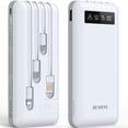 JIUMESS 20000mAh Power Bank Portable Charger with Cables Compatible for ...
