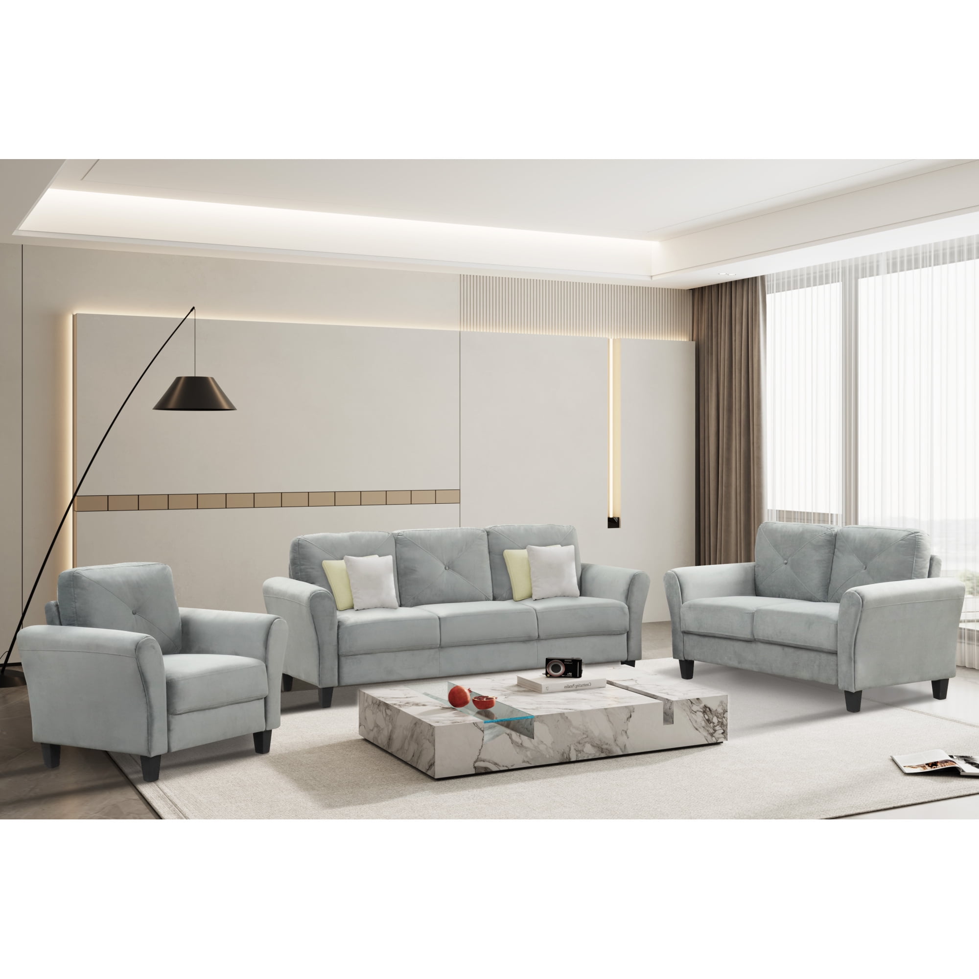 JIUMI Fashion Living Room Three Piece Sofa Set, Living Room Set ...