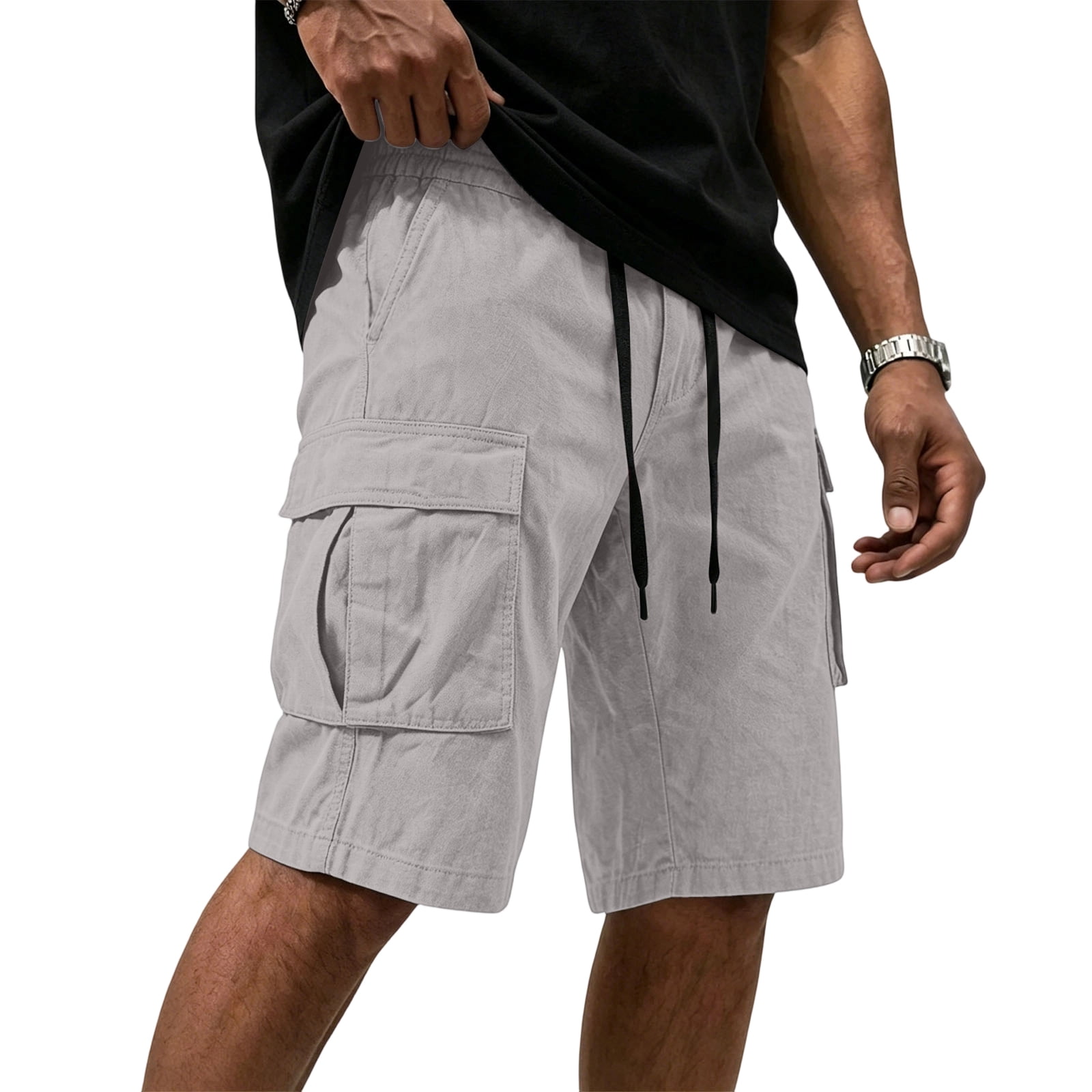 JIUWEN Mens Hiking Cargo Shorts Lightweight Quick Dry Athletic Running ...