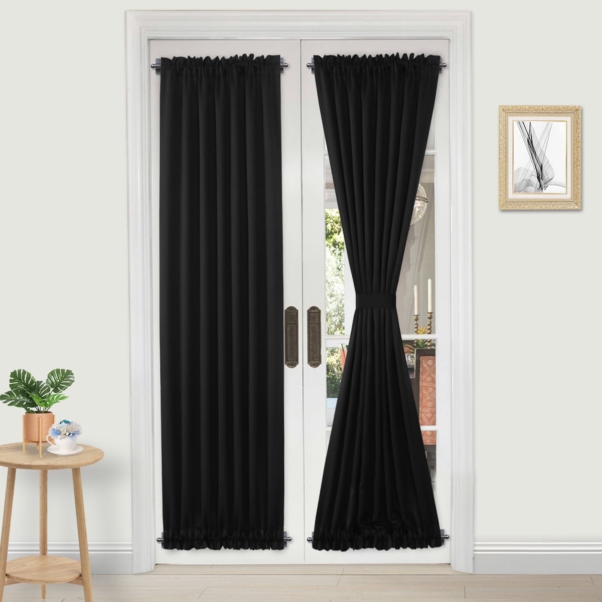JIUZHEN Door Curtain Panel – Rod Pocket Thermal Blackout Curtain for ...