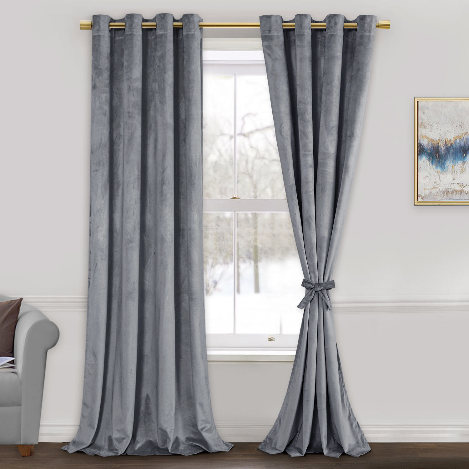 MoDRN Glam Velvet Curtain Pair - Set of 2 - Walmart.com