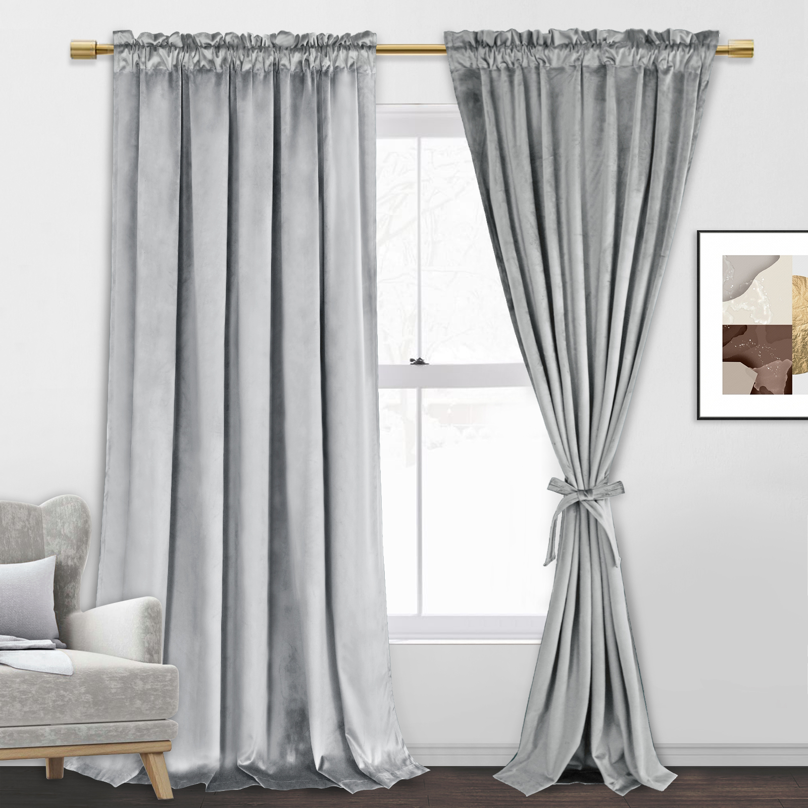 Velvet Dream Silver Bells Window Curtains, Pair - Walmart.com