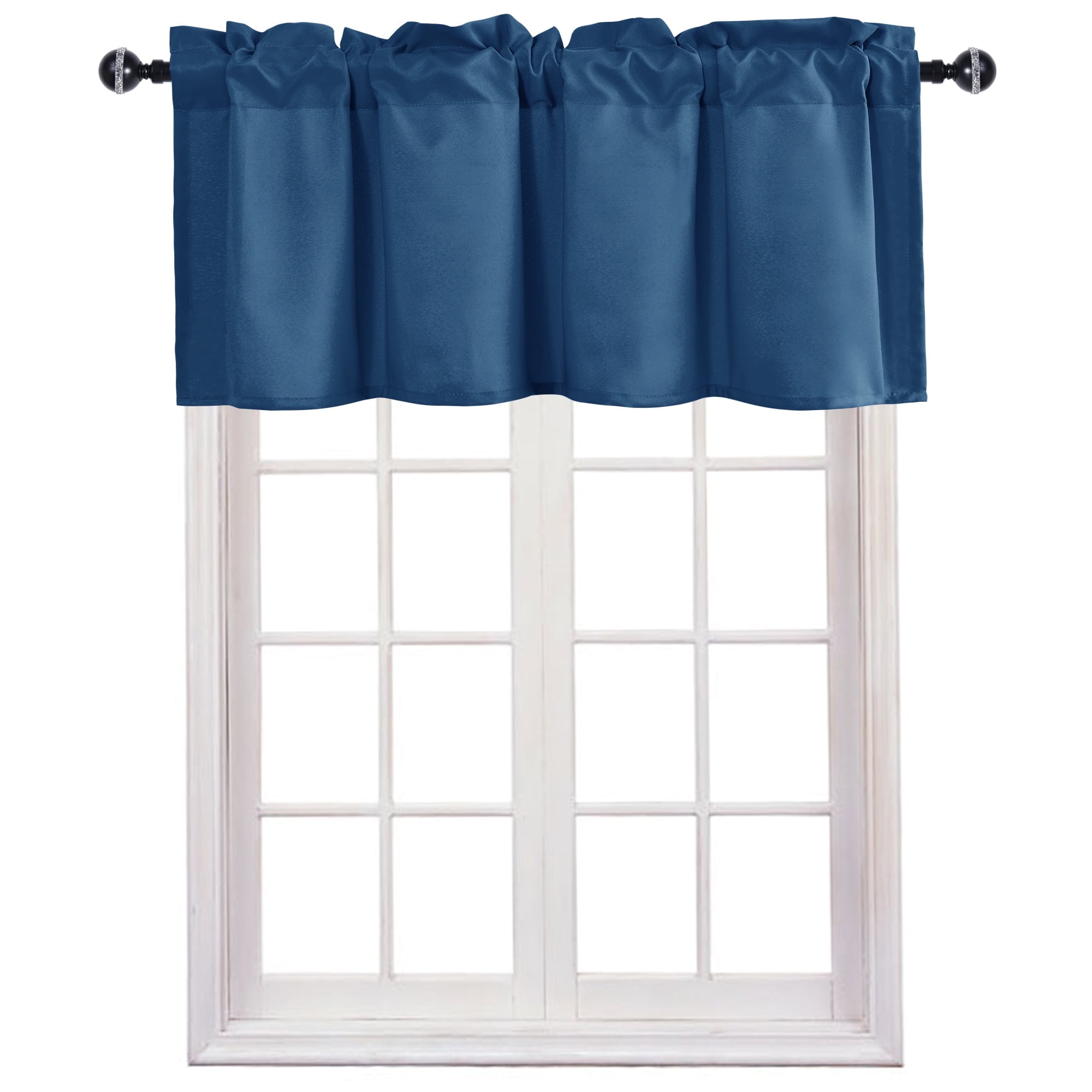 JIUZHEN Valance Curtains for Kitchen Window Valances for Living Room/Basement Window Curtains ...