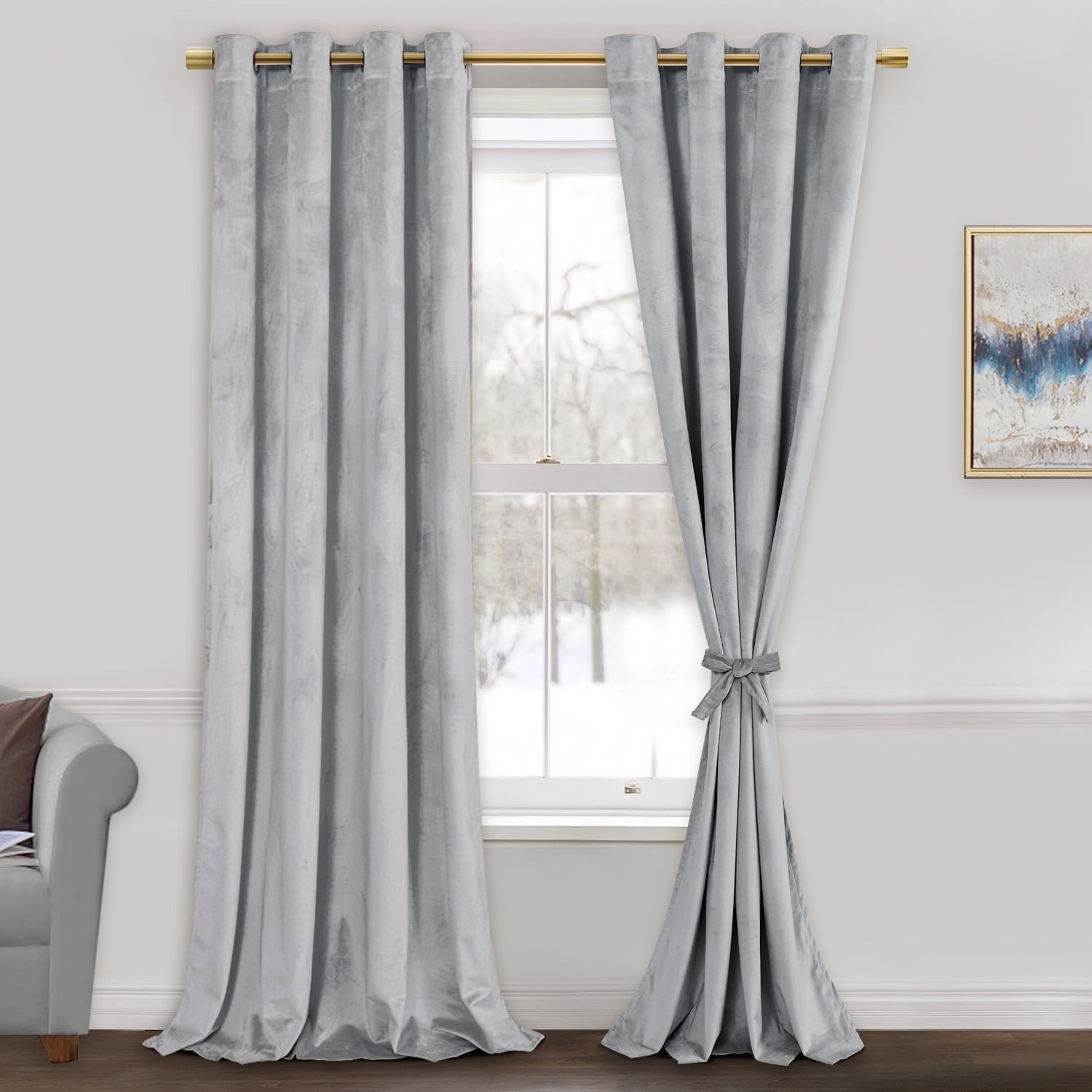JIUZHEN Velvet Curtains for Living Room - Thermal Insulated Room ...