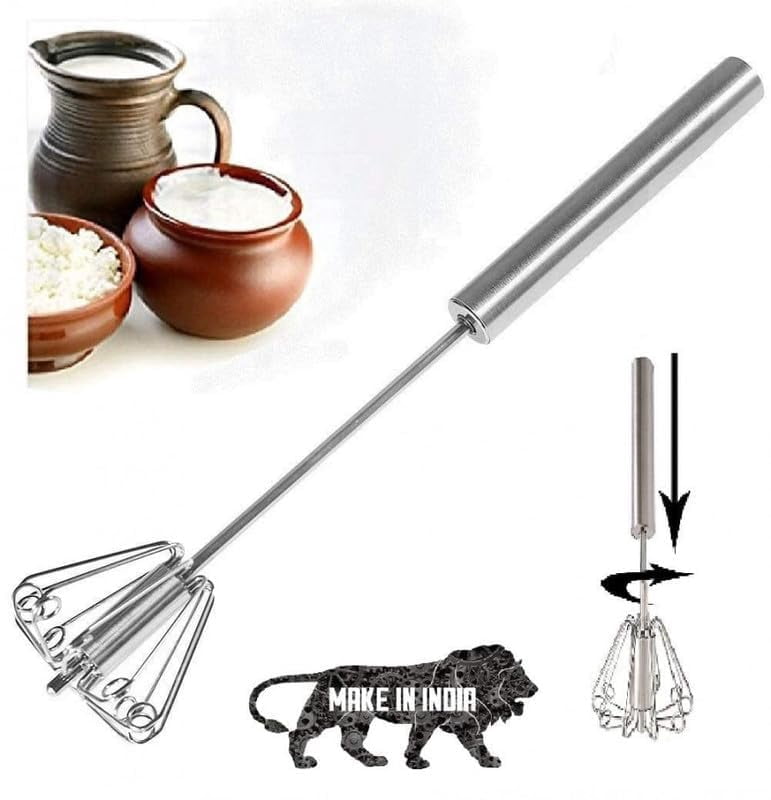 JIYA HOME Egg Whisk Stainless Steel Hand Push Whisk Blender Versatile ...