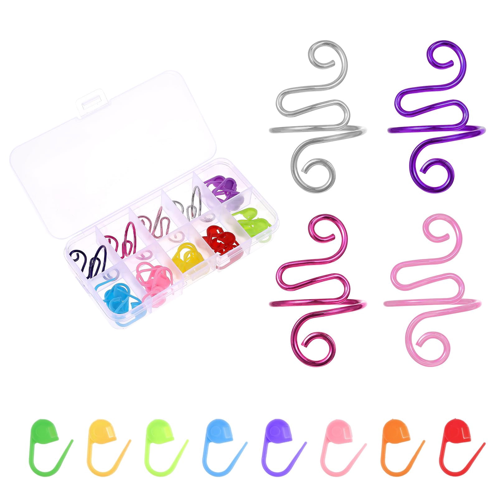 JIYIN 4Pcs Crochet Rings with 30Pcs Stitch Markers, Crochet Tension ...