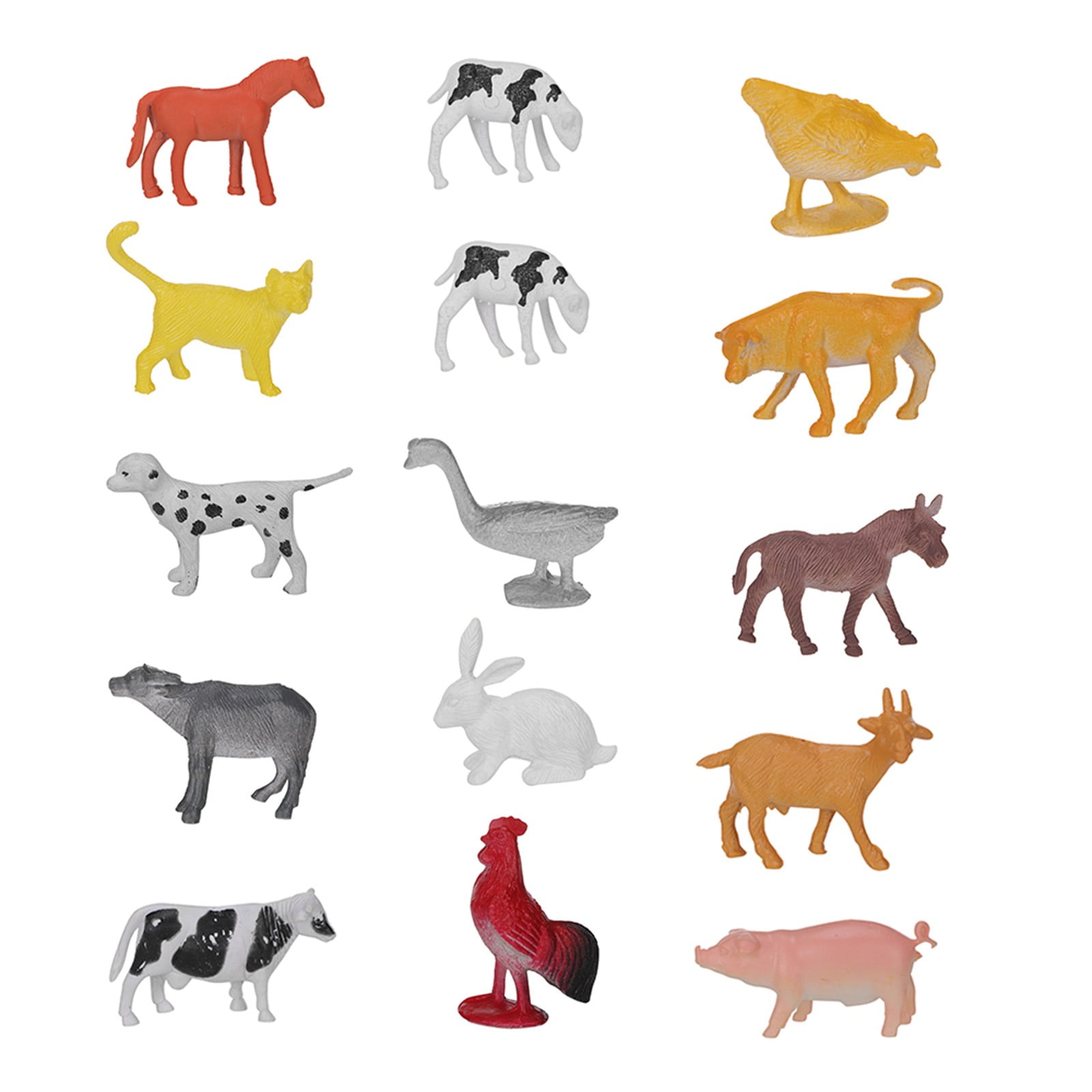JIaleilei 15pcs Educational Simulated Farm Animals Model Toy For Kids ...