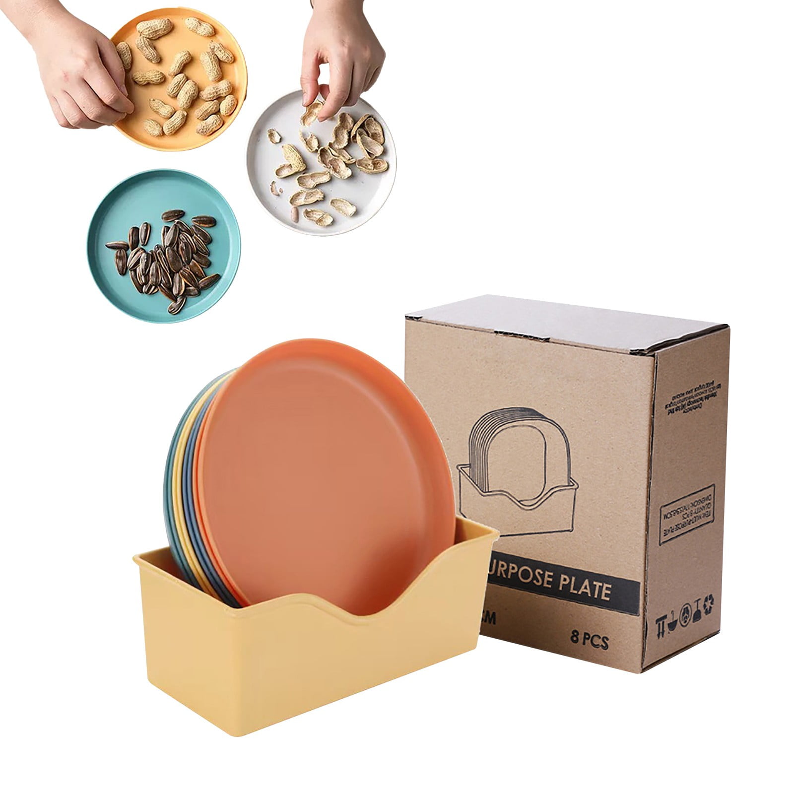 JIaleilei Reusable Plates Set Of 9 Dishwasher & Microwave Safe Dinner ...