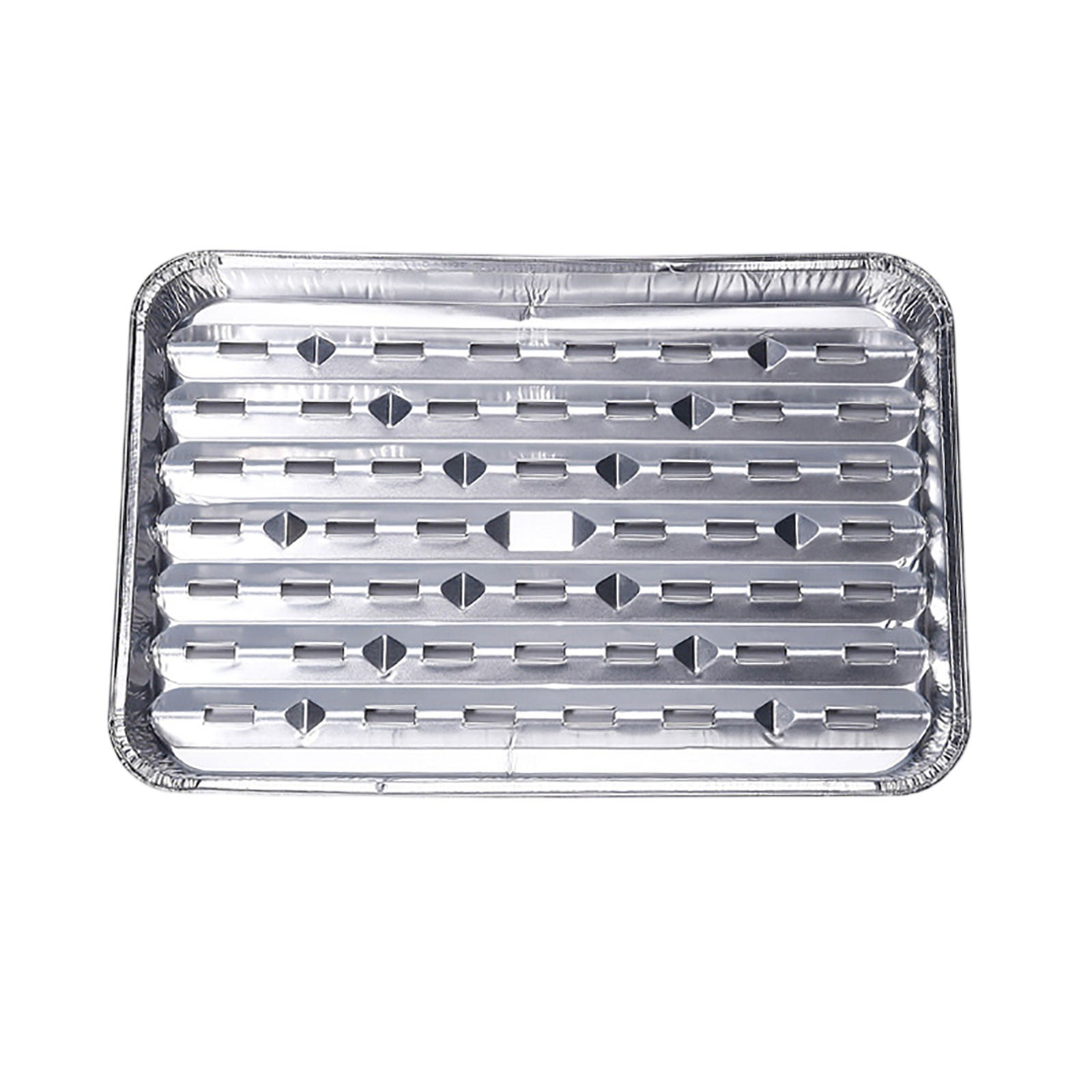 JIhuahe 10 Pack Disposable Aluminum Foil Broiler Pans T340, Ribbed ...