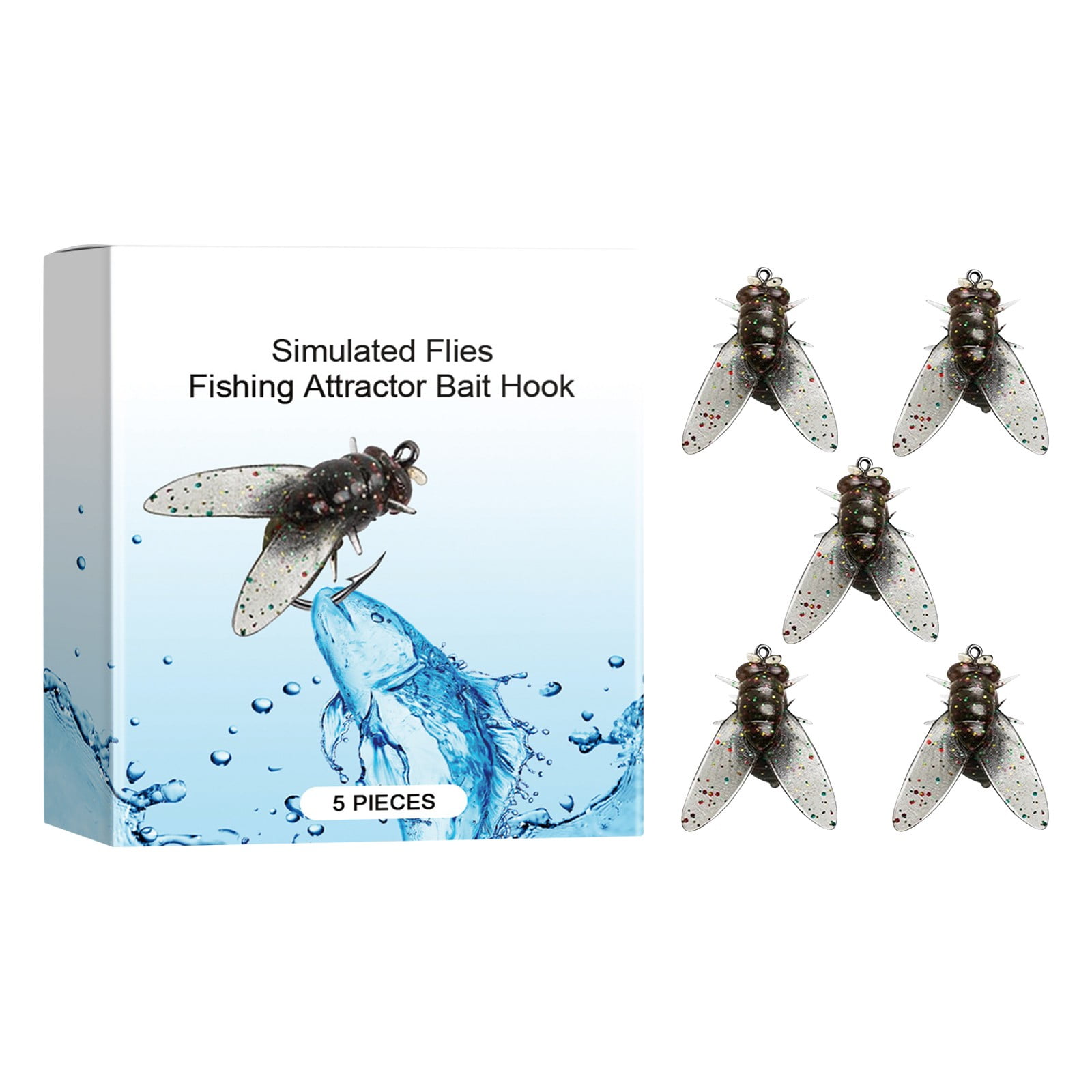 JIhuahe Artificial Fly Fishing Lure Set Collection - Soft Rubber Insect ...